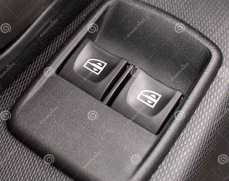 Two Front and Rear Power Windows Control Buttons in a Modern Car ...