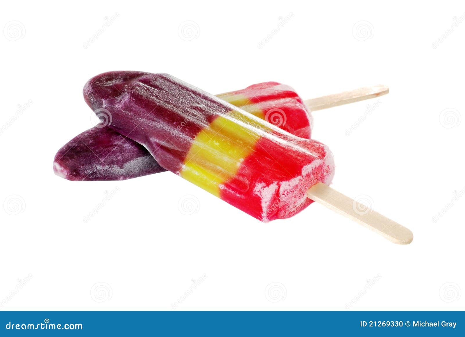 Two Frosty Colorful Popsicles Stock Photo - Image of treat, cherry ...