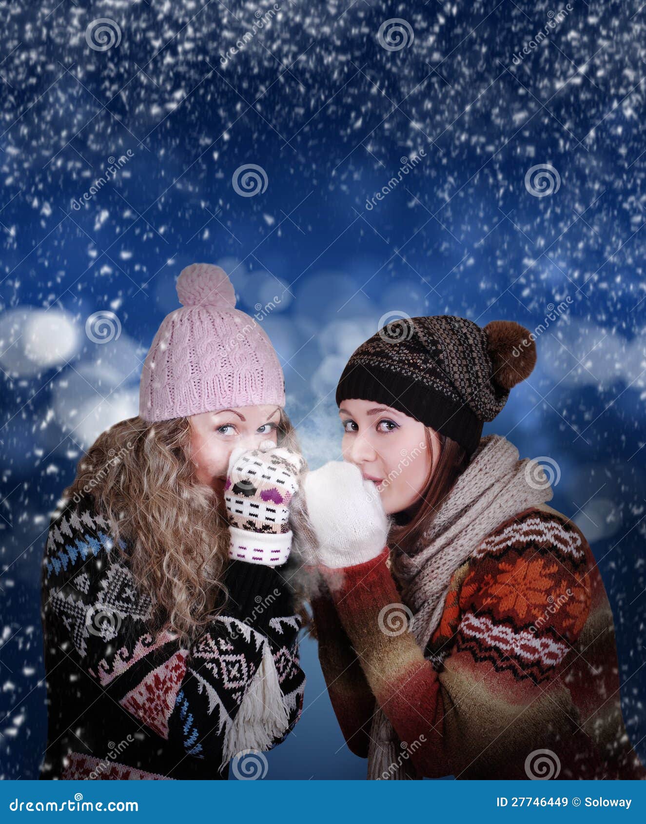 Two frozen beauty girls stock image. Image of clothing - 27746449