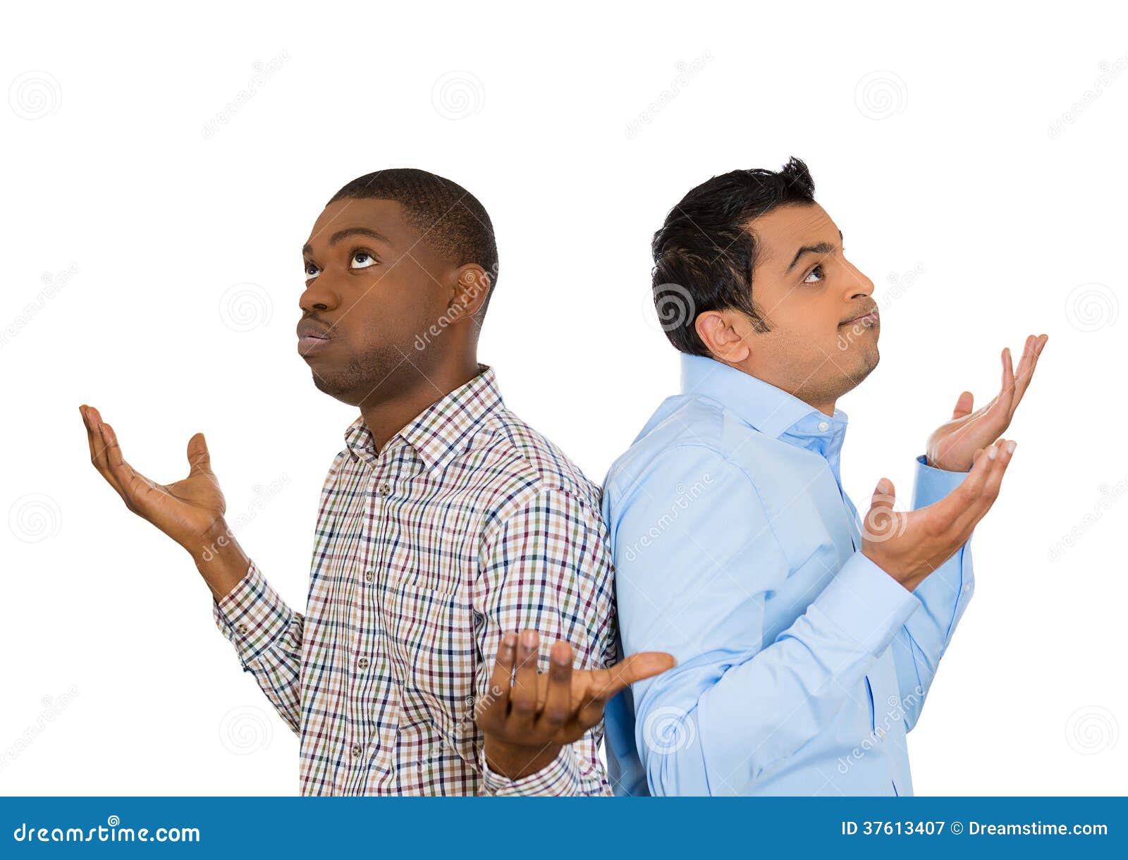 Two Frustrated Men Back To Back Royalty Free Stock Photography - Image ...