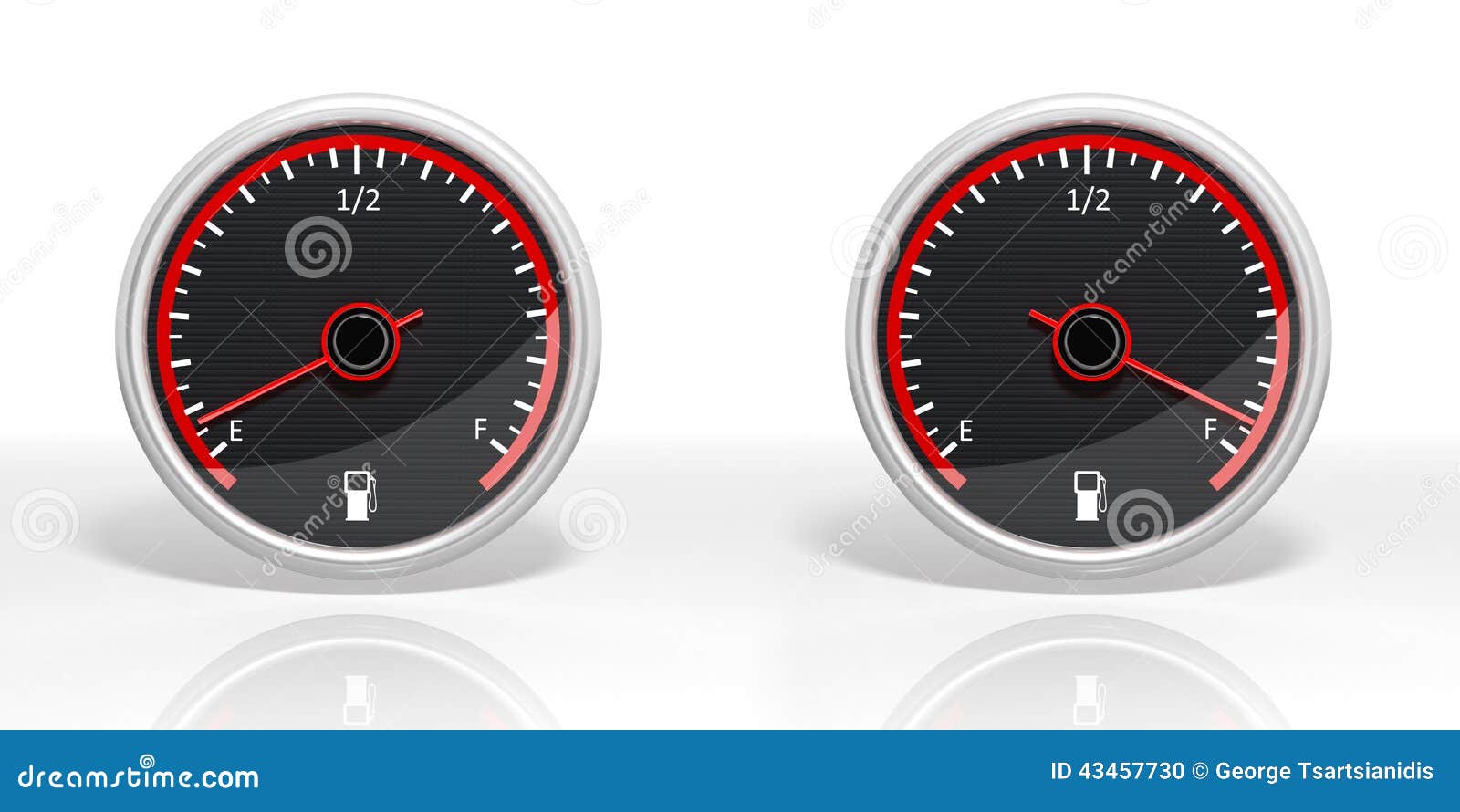 Two fuel dial meters stock illustration. Illustration of indicator ...