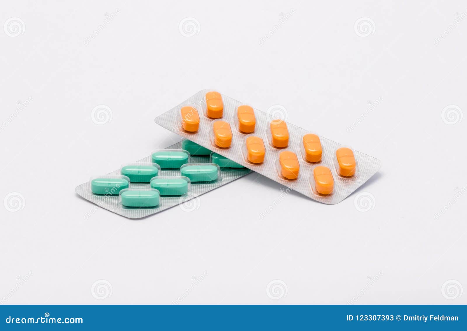 Two Full Sealed Packages - One with Orange Rectangular Pills and One ...