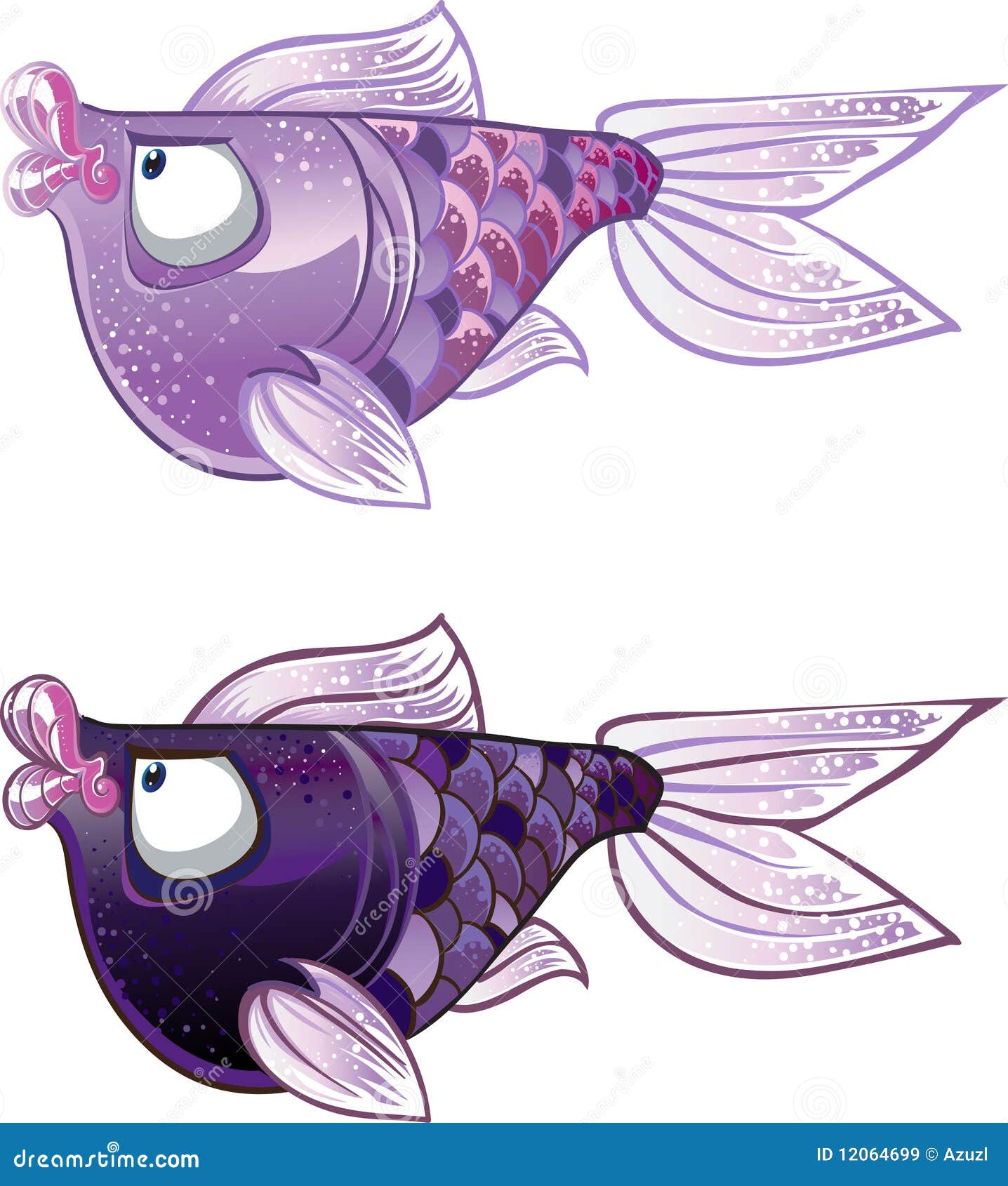 Two fun violet Fishes stock illustration. Illustration of colourful ...