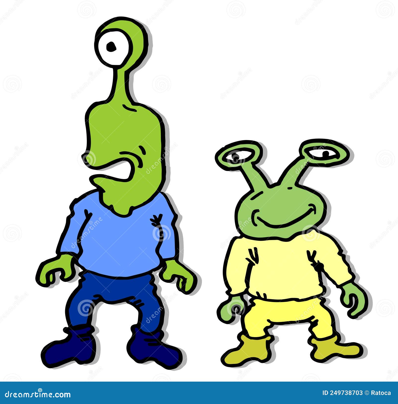 Two funny aliens stock vector. Illustration of aliens - 249738703