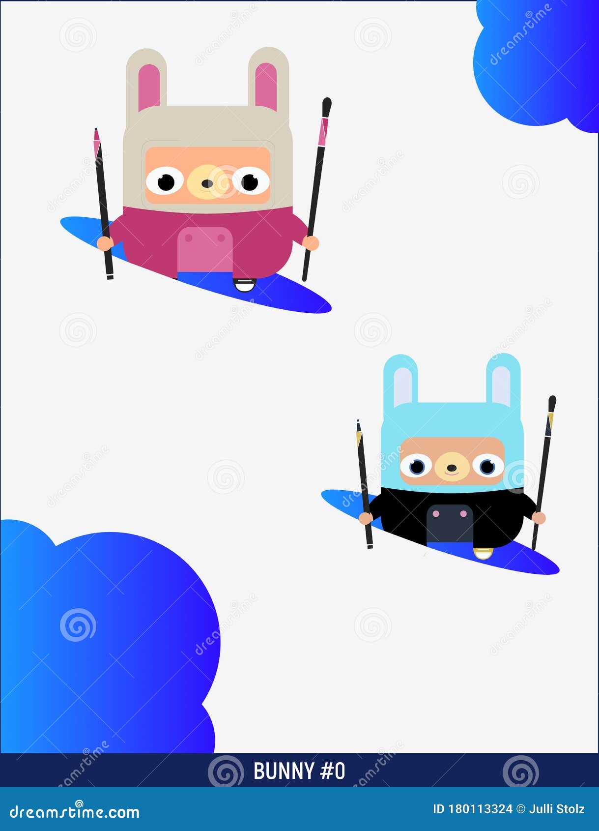 Two Funny Bunny Vector Icons Stock Vector - Illustration of bunny ...