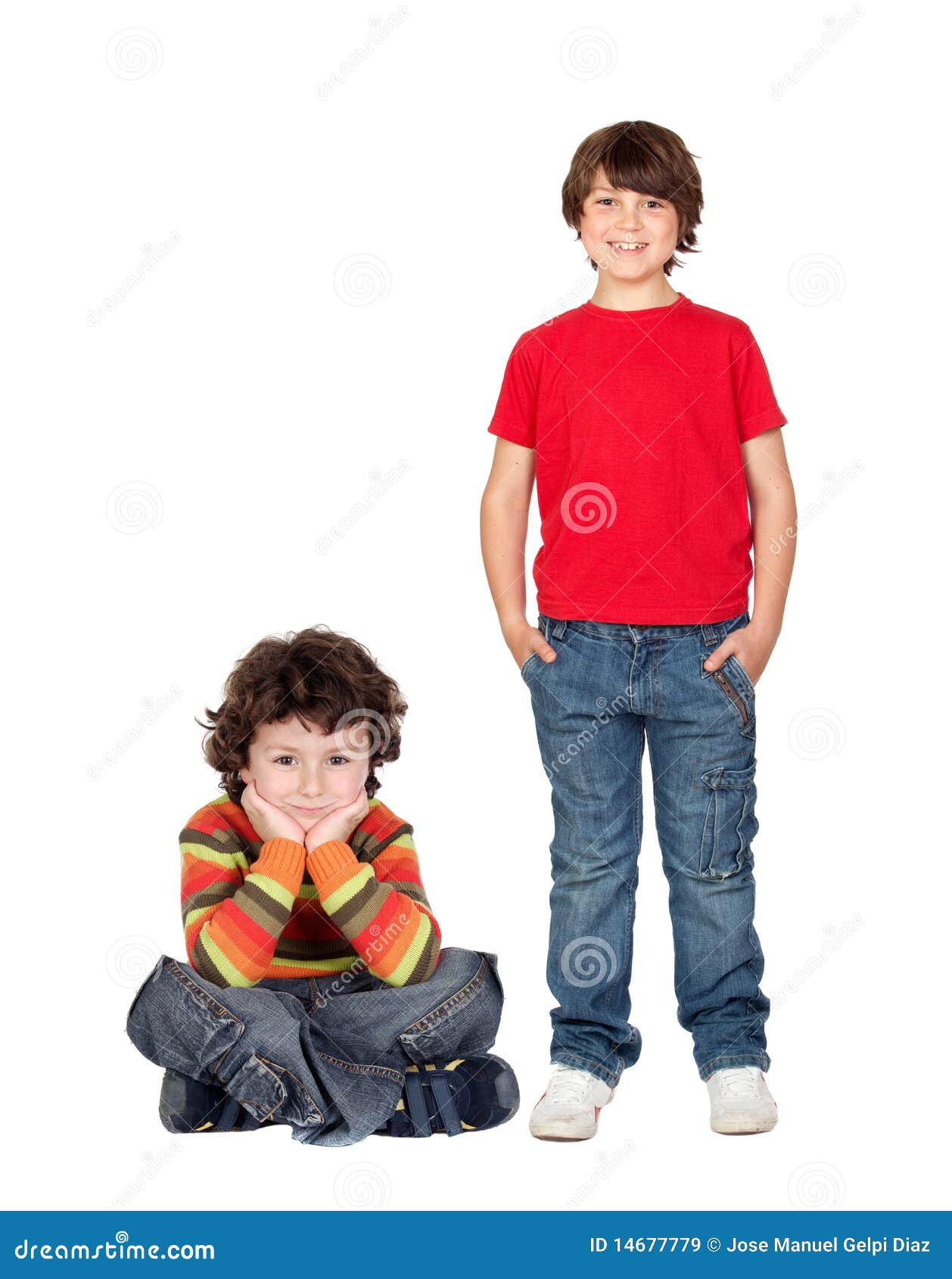 Two funny children stock image. Image of laughing, childhood - 14677779