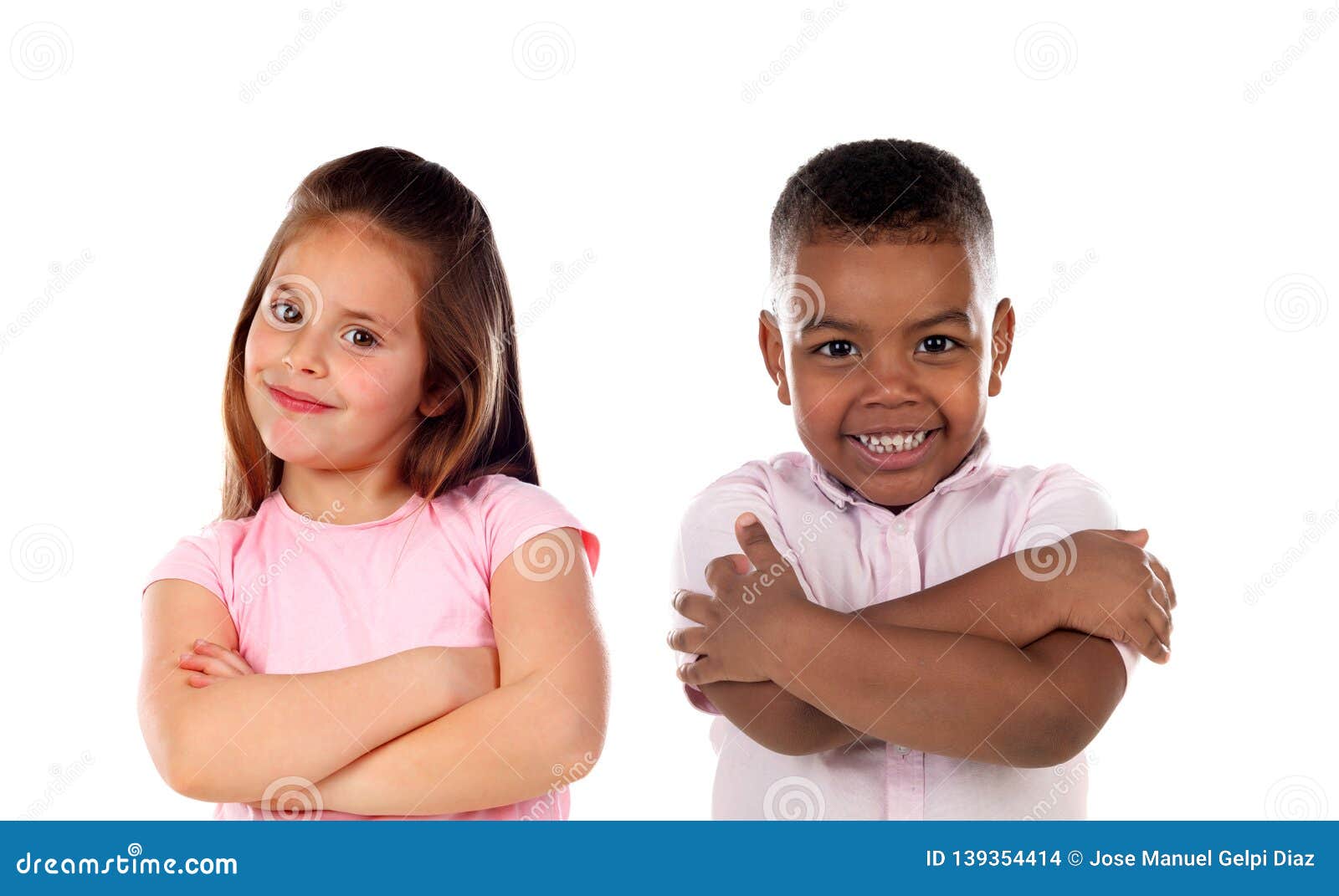 Two Funny Children Looking at Camera Stock Photo - Image of friends ...