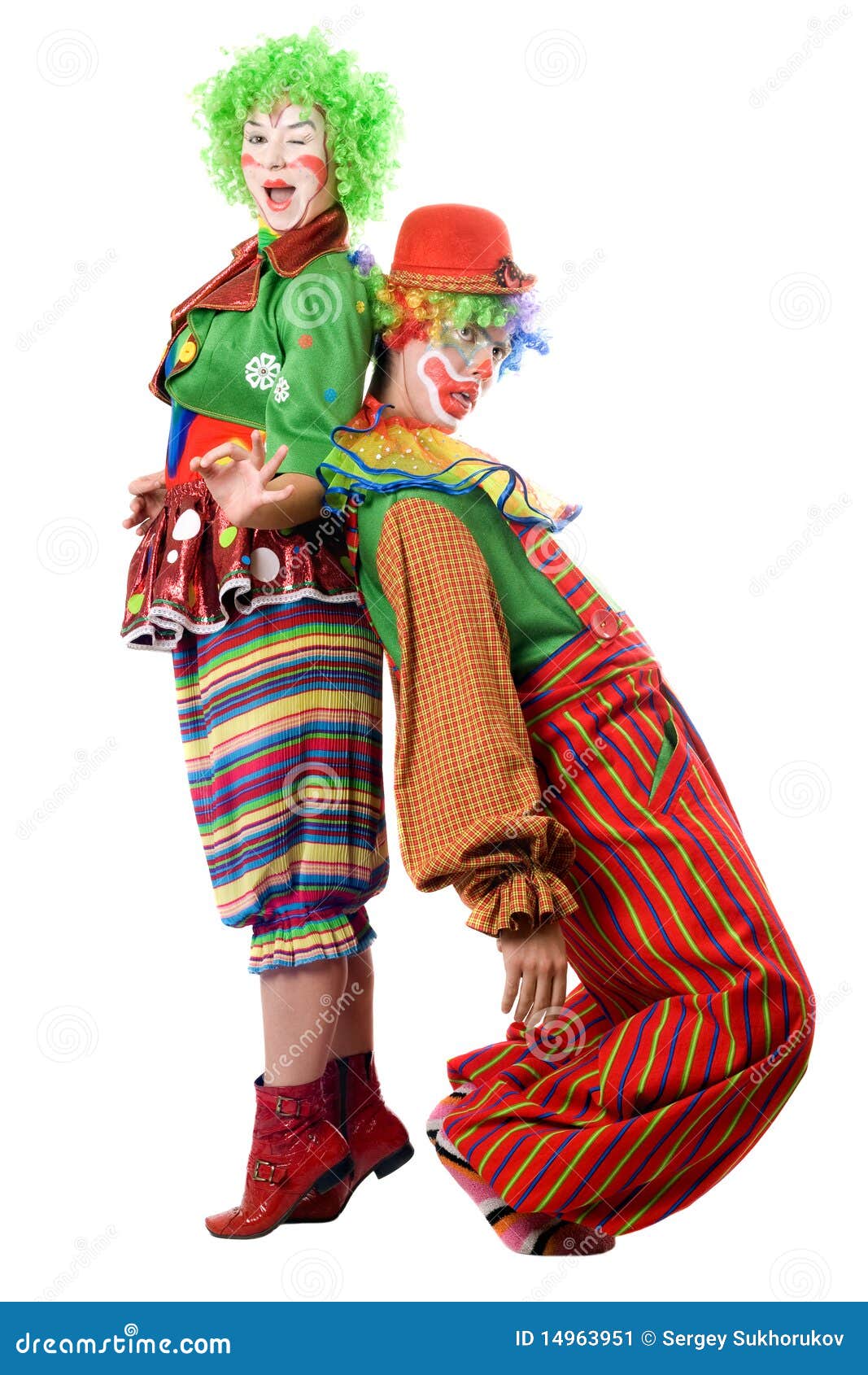 Two funny clowns stock image. Image of humor, pair, happy - 14963951