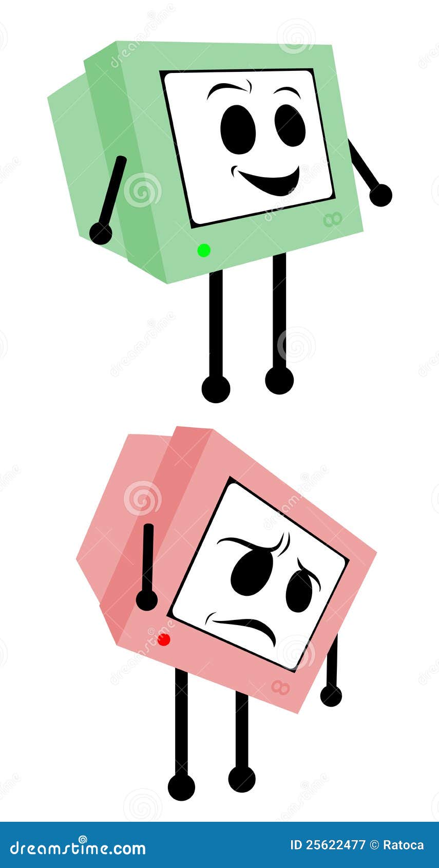 Two funny computers stock vector. Illustration of vector - 25622477