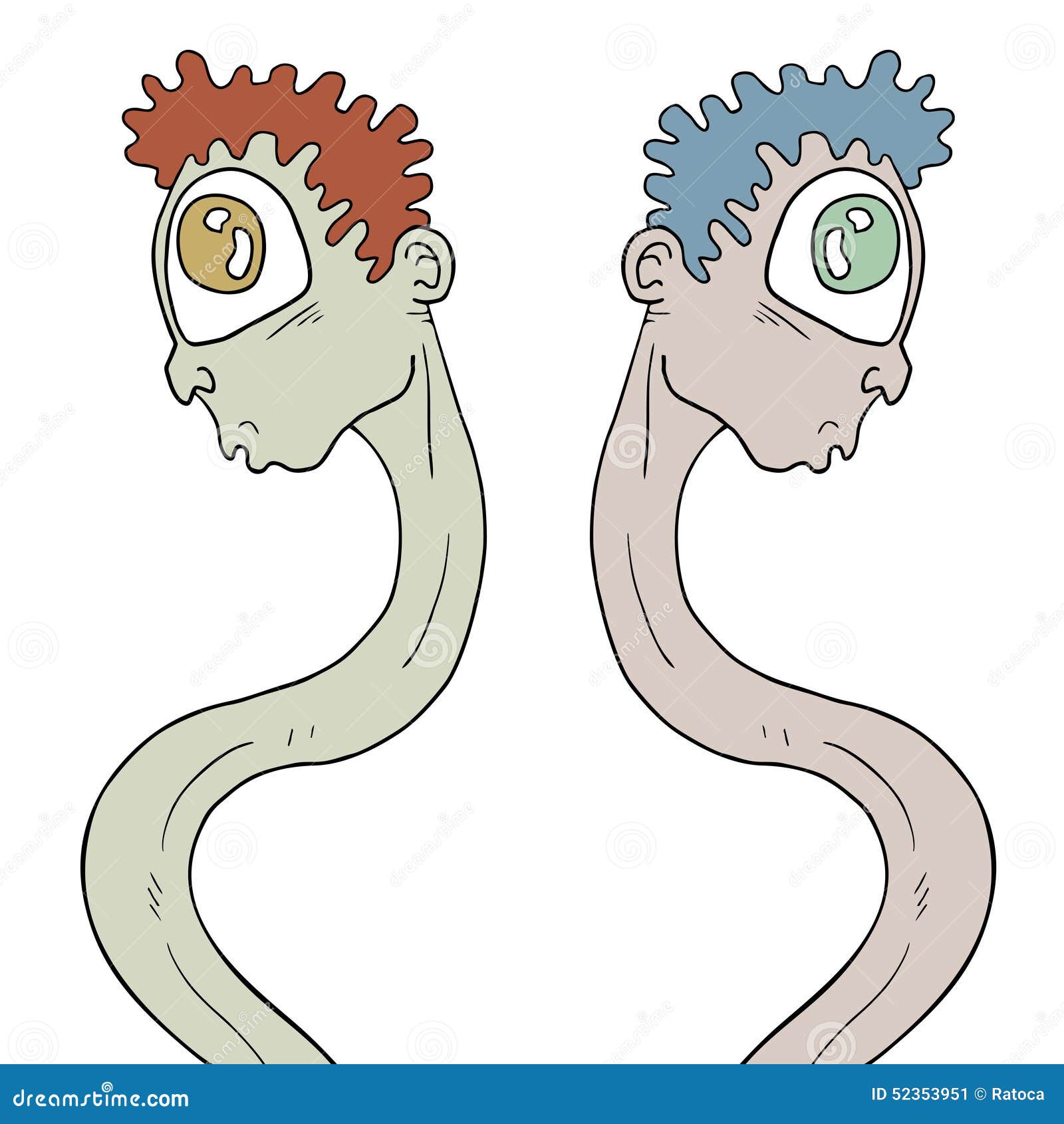 Two funny faces stock vector. Illustration of couple - 52353951