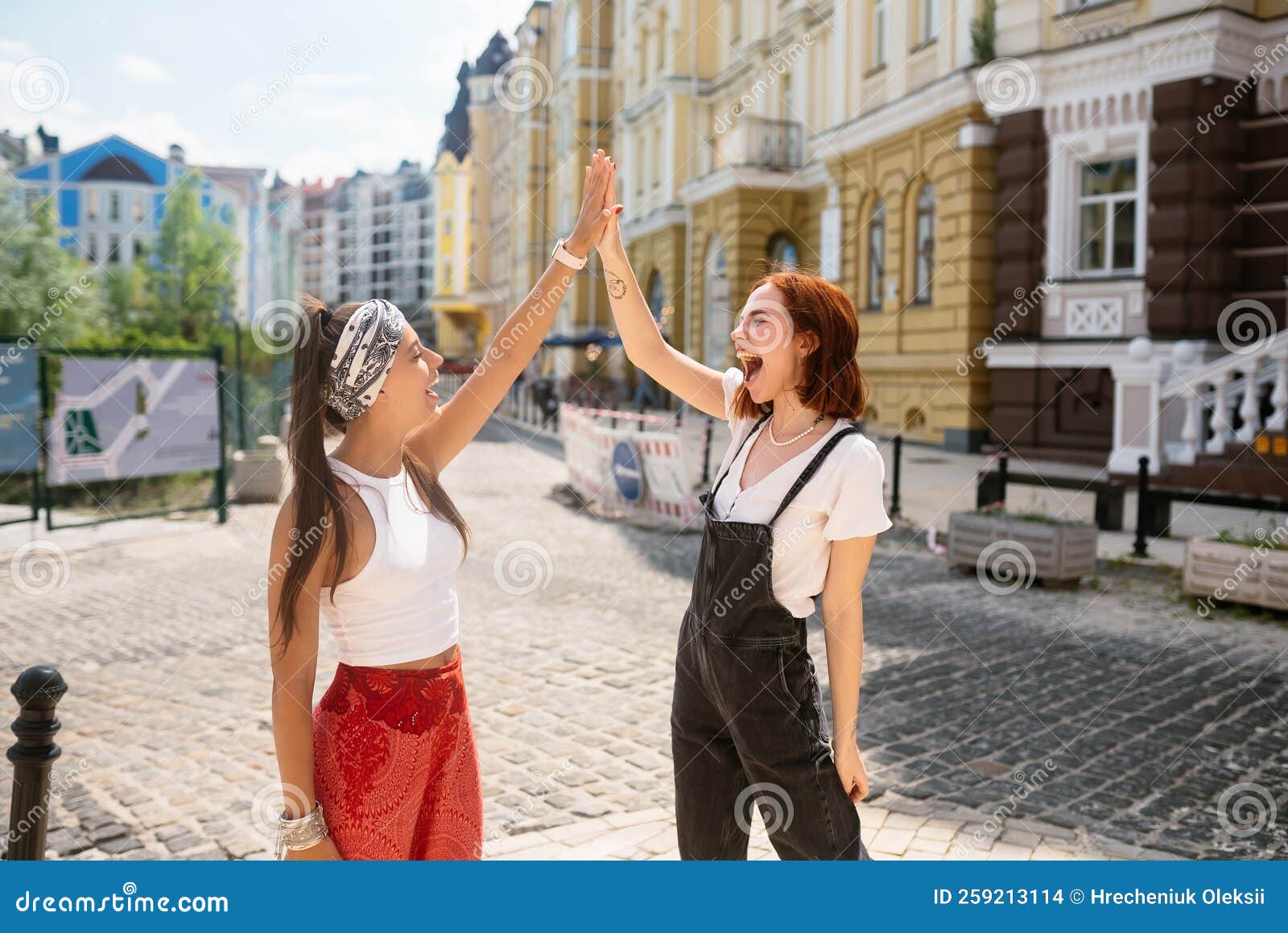 Two Funny Friends Outdoors in the Street Stock Photo - Image of funny ...