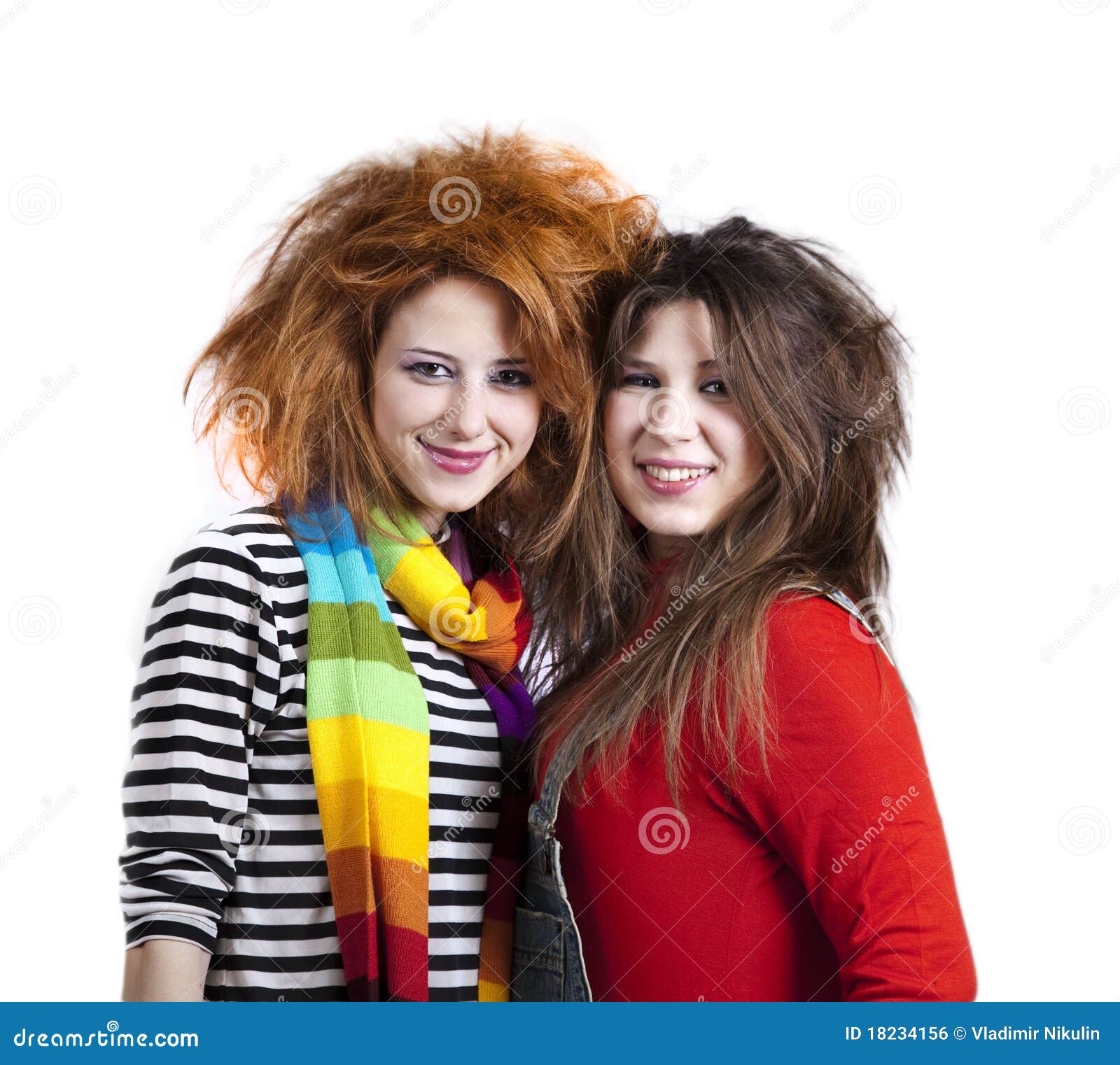 Two funny girls. stock photo. Image of caucasian, female - 18234156