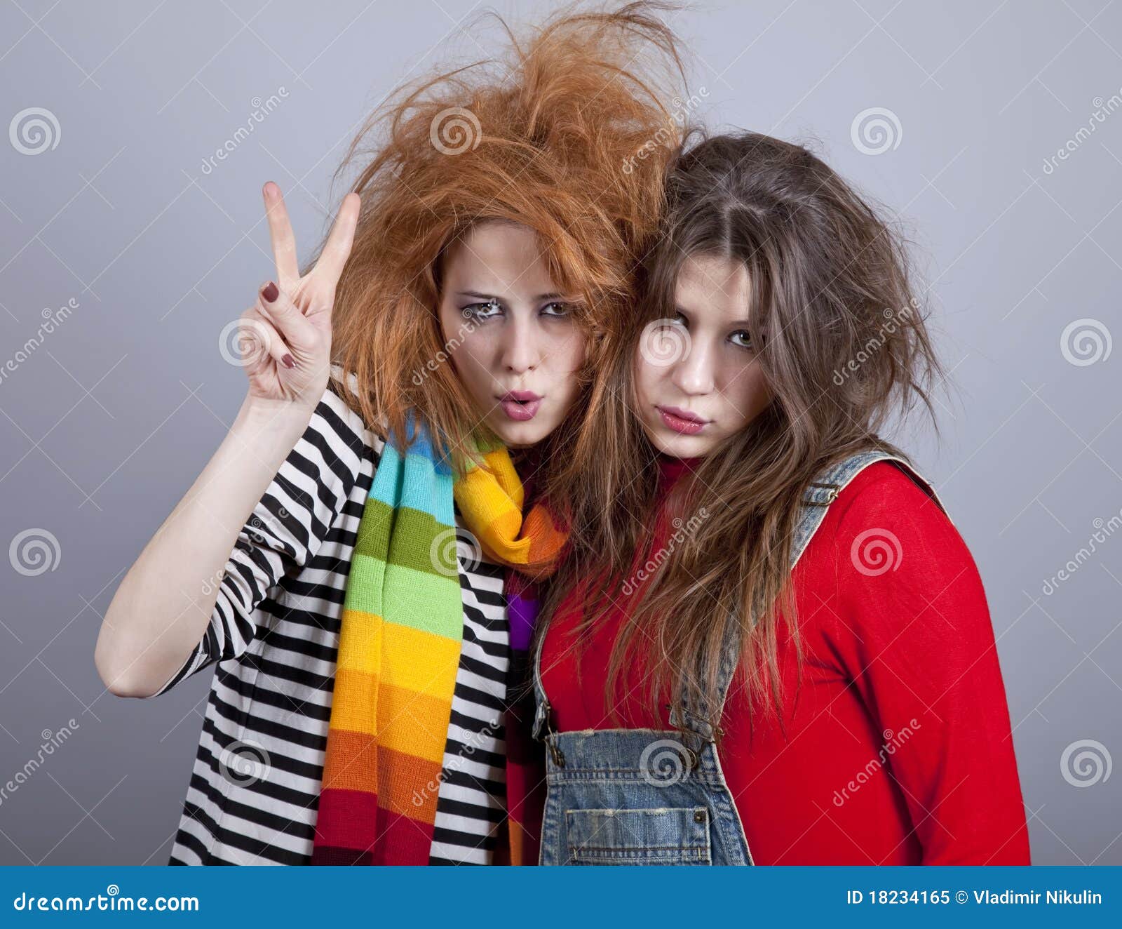 Two funny girls. stock image. Image of girl, caucasian - 18234165
