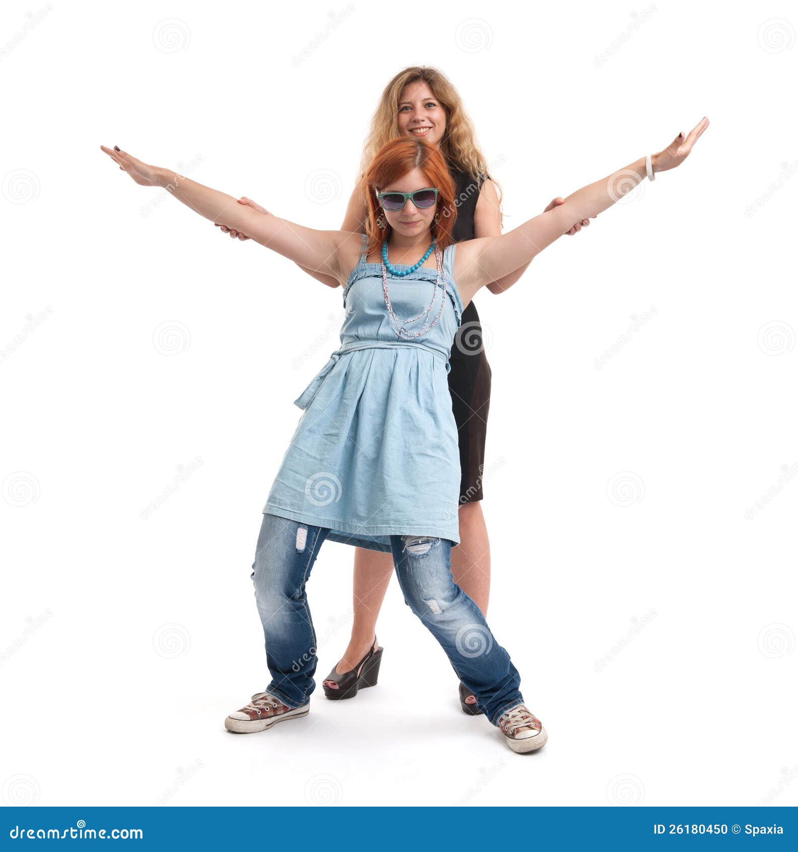 Two funny girls stock photo. Image of happy, friendship - 26180450