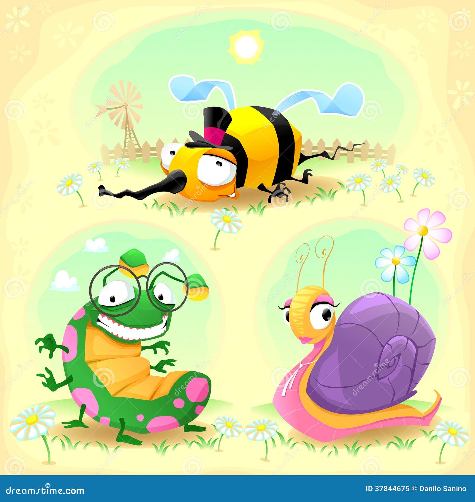 Funny Insects Background Stock Illustrations – 2,848 Funny Insects ...