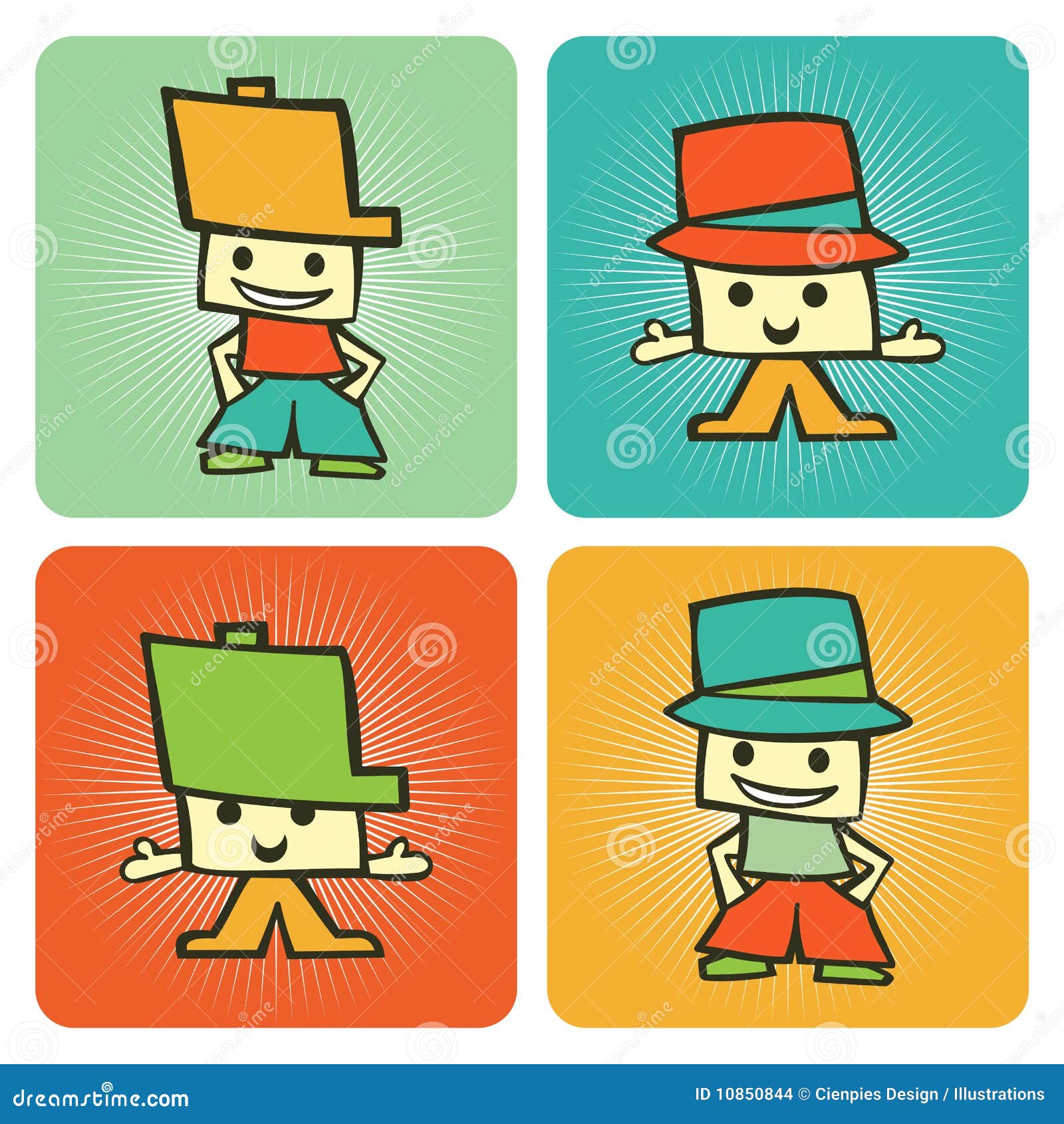 Two Funny Kids Cartoon Characters Pattern Stock Illustrations – 14 Two ...