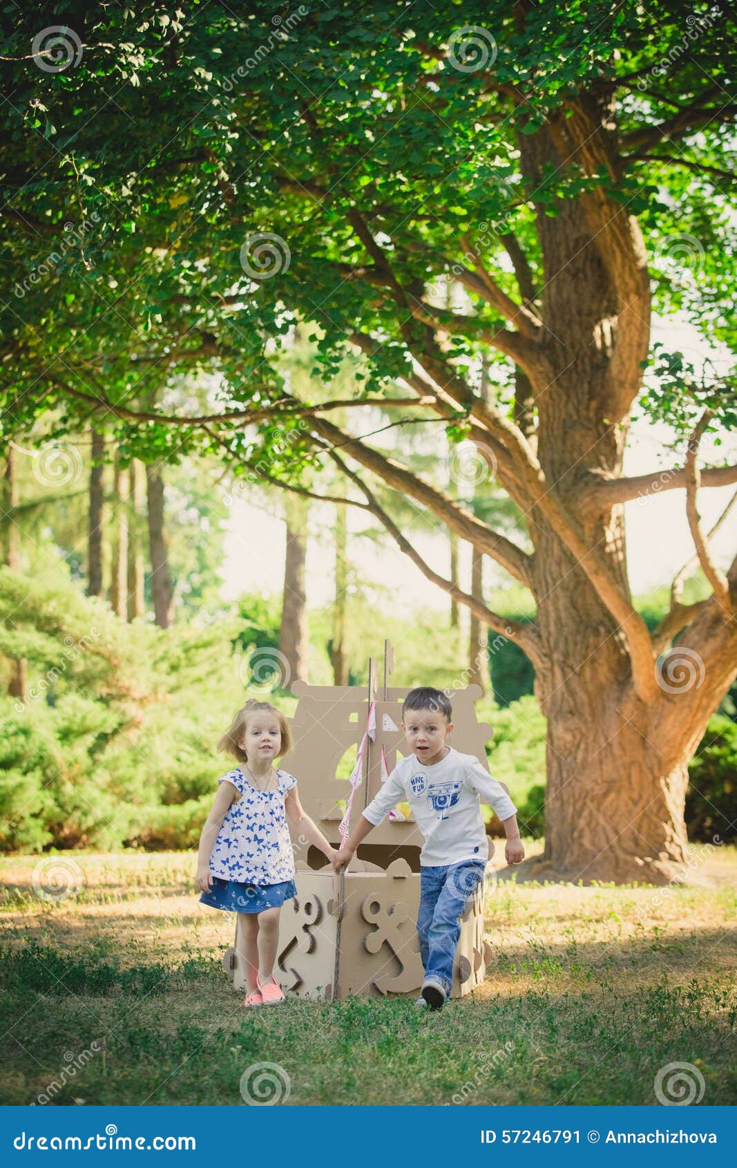 Two funny kids are playing stock image. Image of people - 57246791