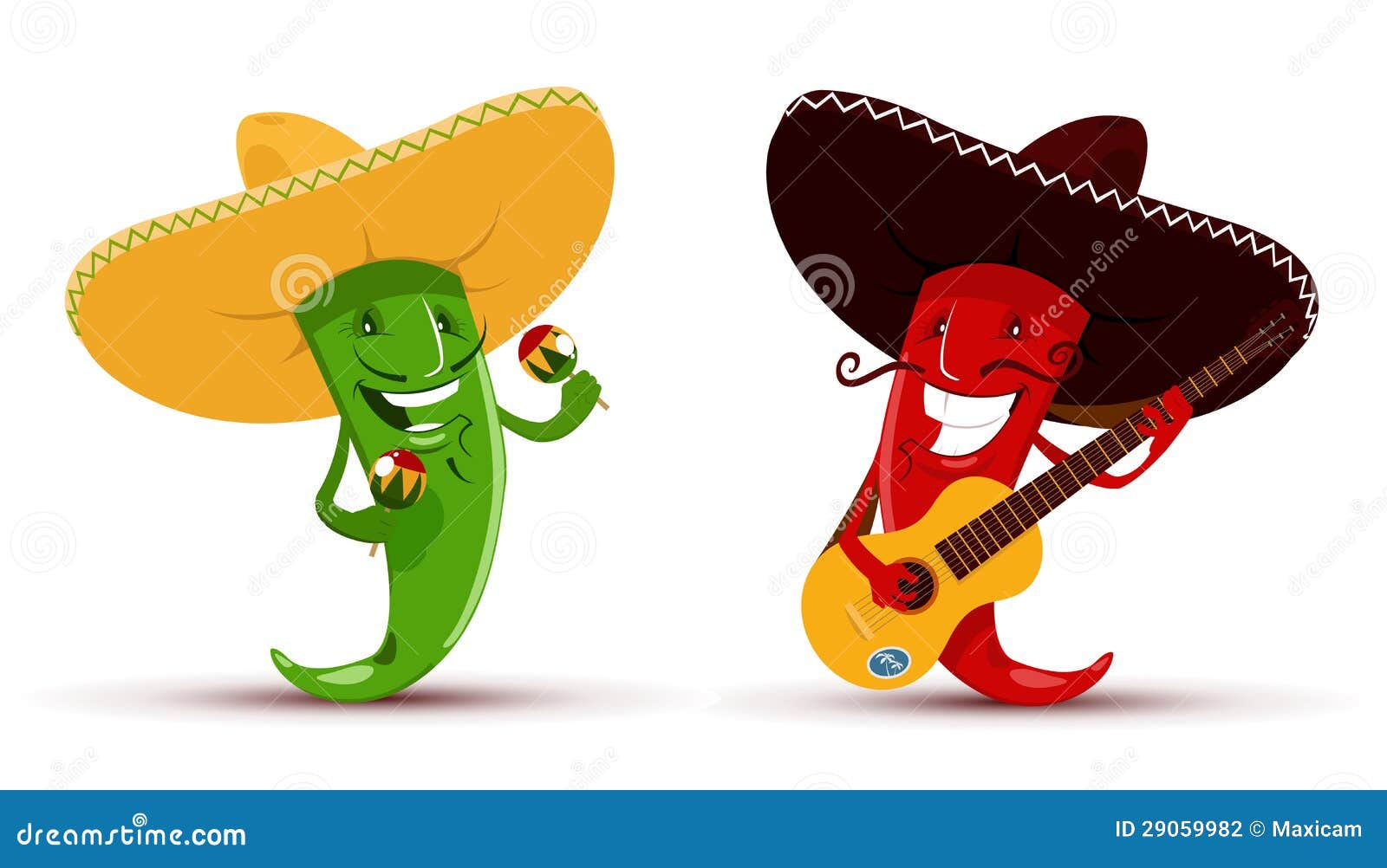Two Funny Red And Green Chili Peppers Which Playin Stock Photography ...