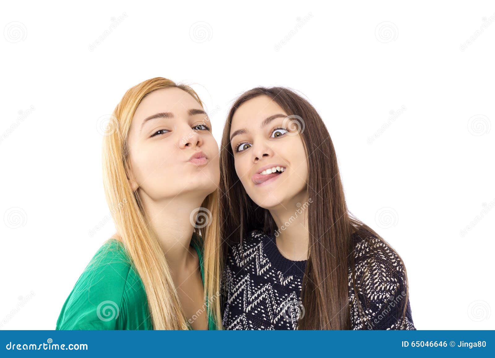 Two funny sisters stock photo. Image of friend, cheerful - 65046646