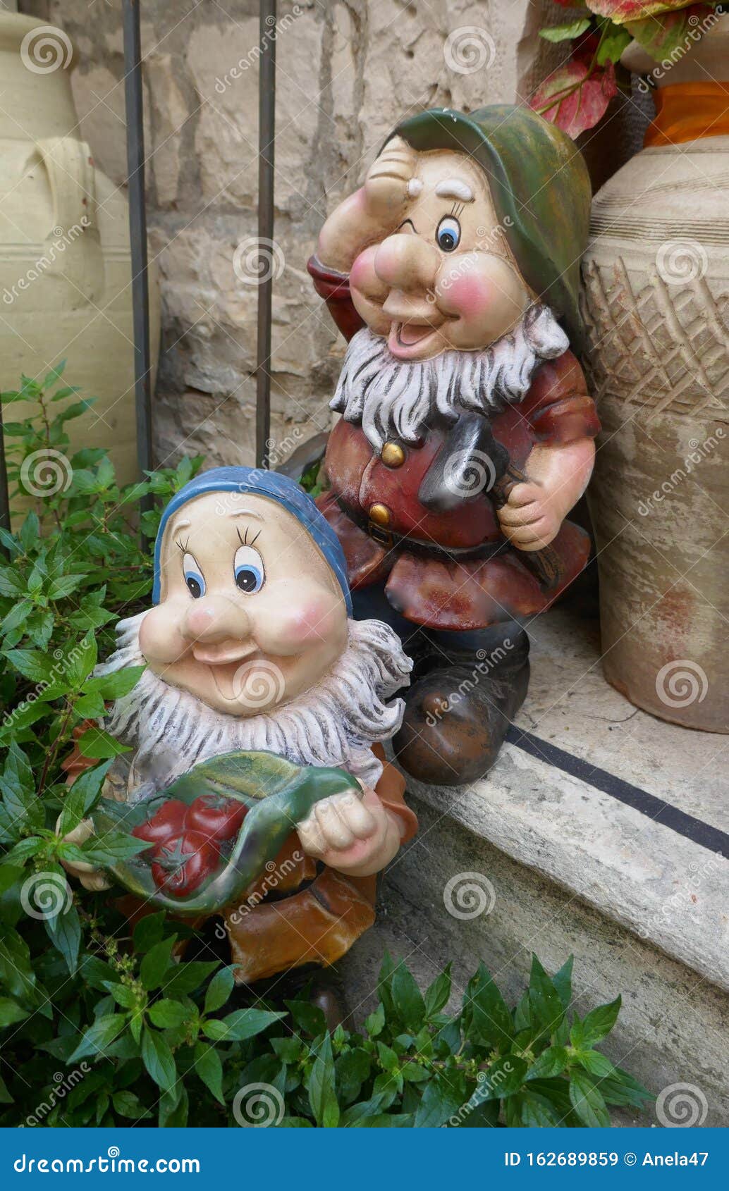 Two Funny Smiling Garden Gnomes, Not Copyrighted. Editorial Stock Image ...