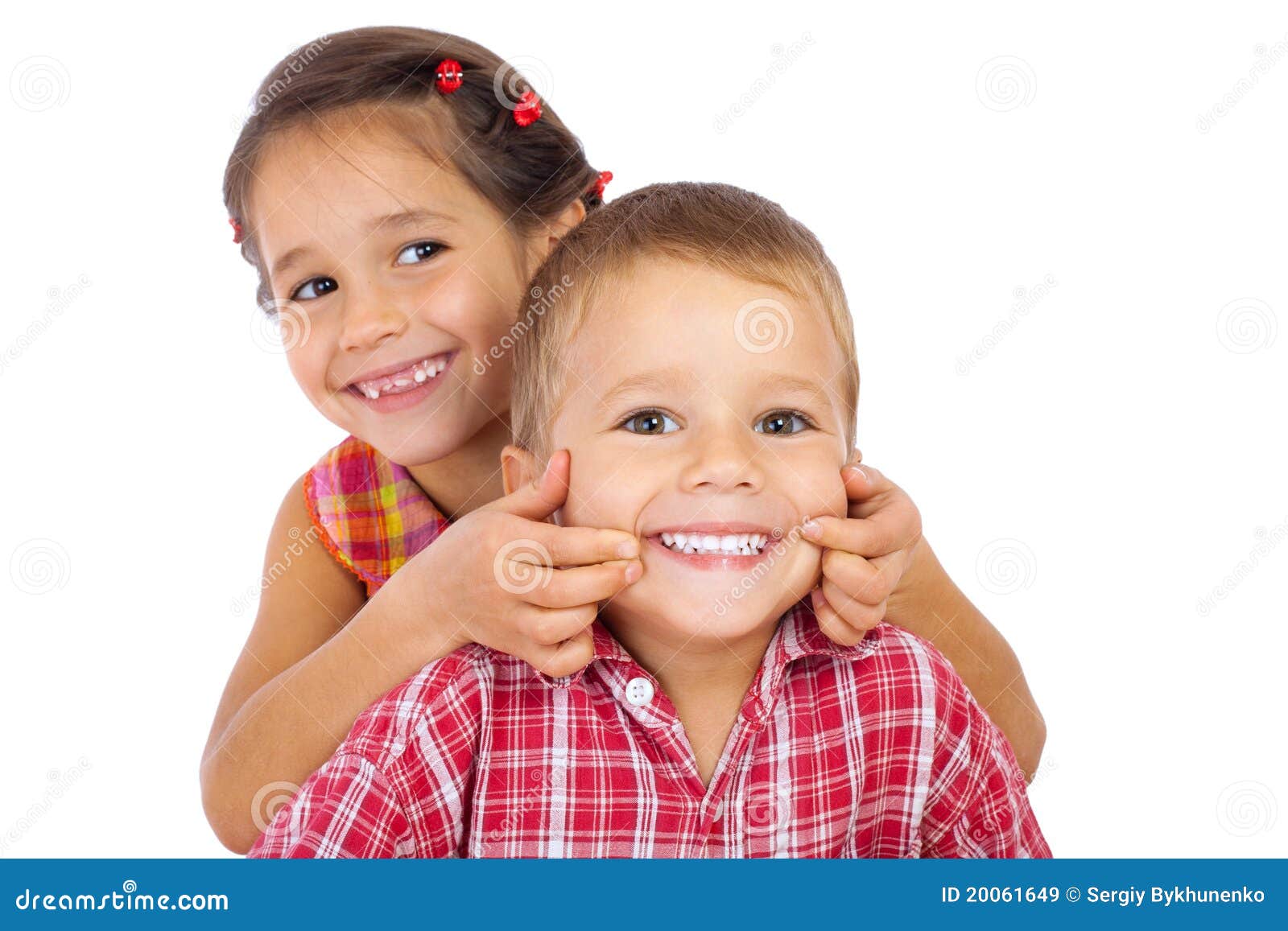 Two Funny Smiling Little Children Stock Image - Image of cute, enjoying ...