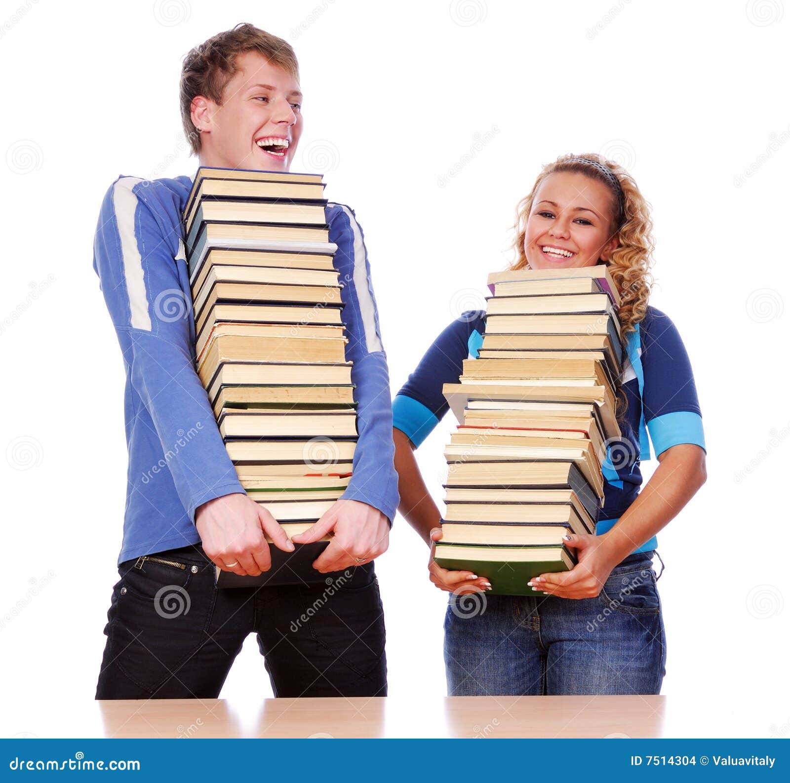 Two funny students stock photo. Image of knowledge, happiness - 7514304