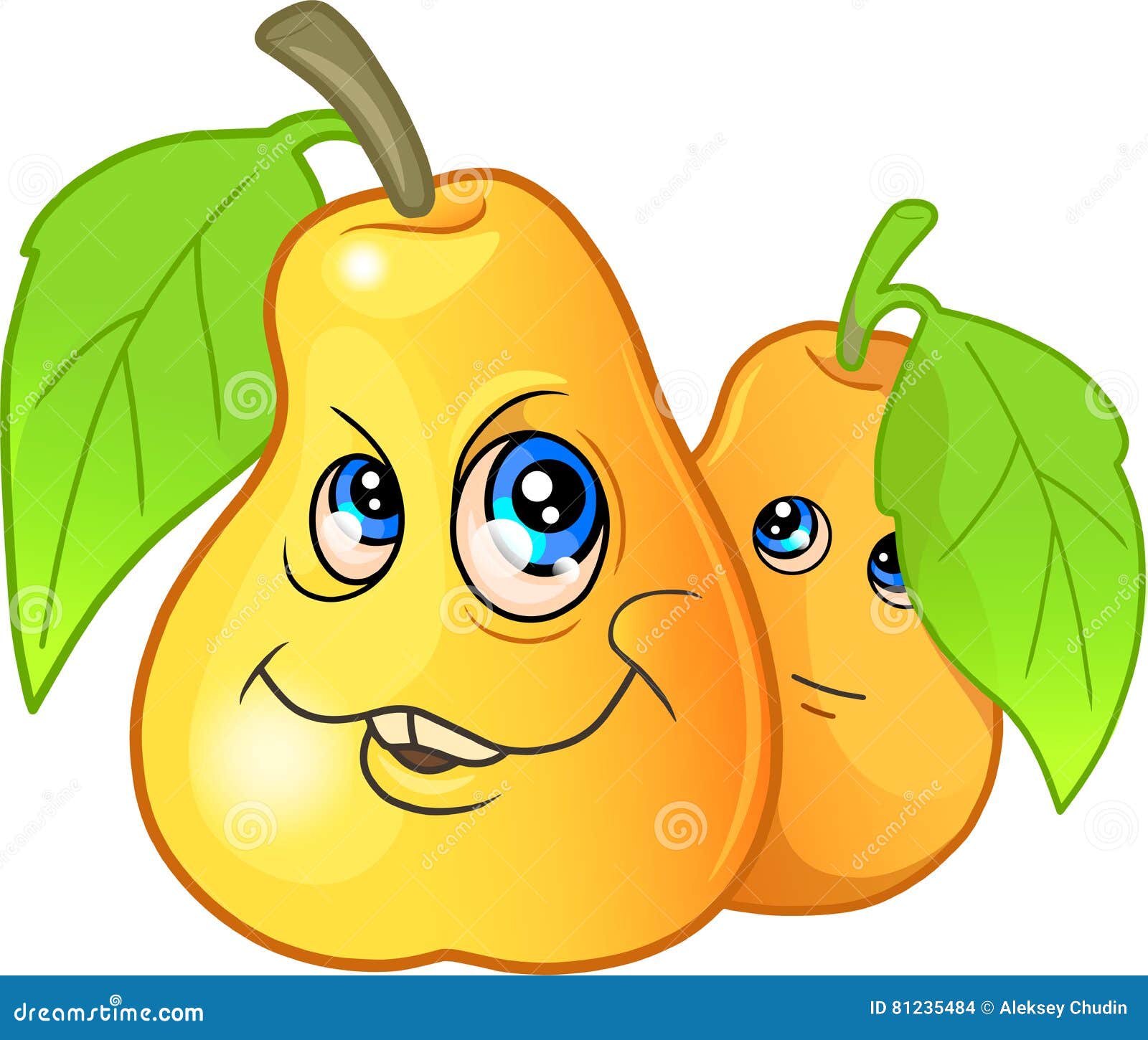 Two funny tasty pears stock vector. Illustration of paprika - 81235484