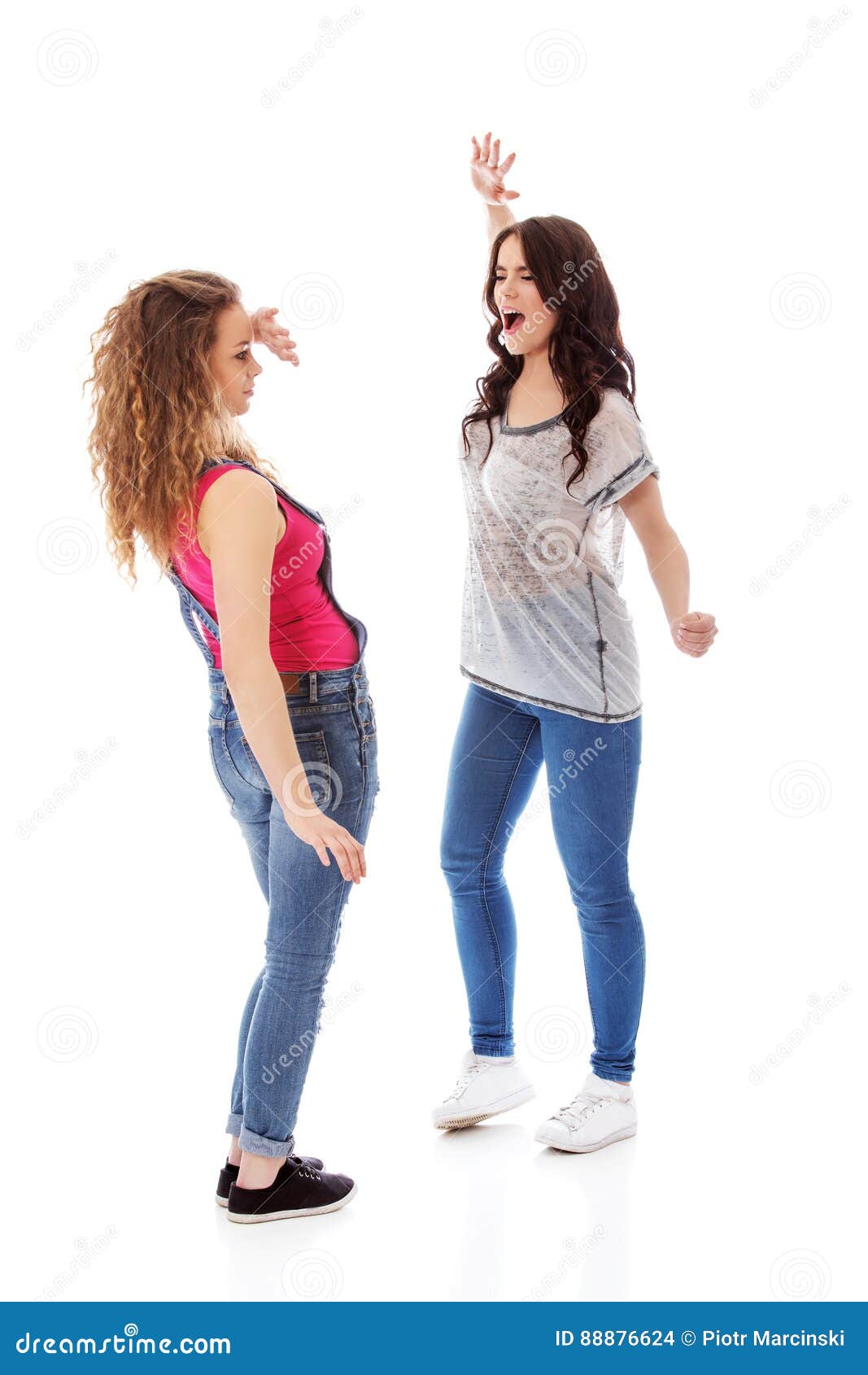 Two Furious Women Fighting and Screaming Stock Photo - Image of ...