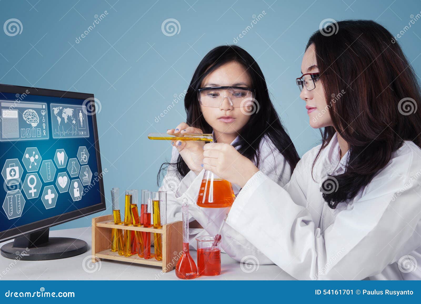 Two Future Scientists Doing Experiment Stock Image - Image of ...