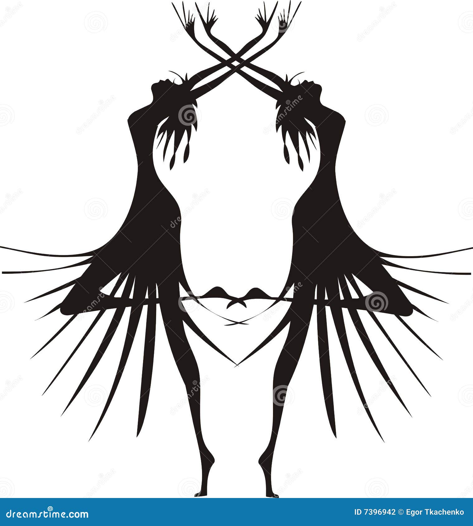 Two Futuristic Dancing Girls. Stock Illustration - Illustration of ...