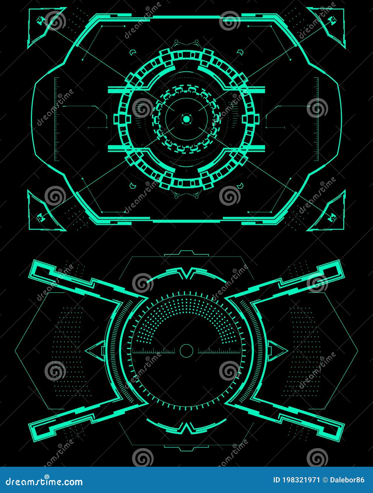 Two Futuristic Sights or Aim Stock Vector - Illustration of simulator ...