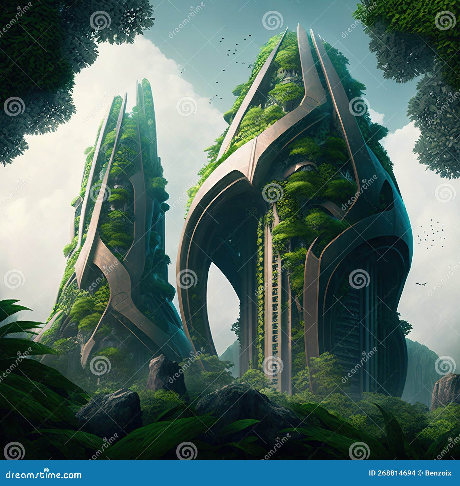 Futuristic Towers Boasting Smart Glass. Royalty-Free Stock Photo ... Futuristic Towers Boasting Smart Glass. Royalty-Free Stock Photo ...