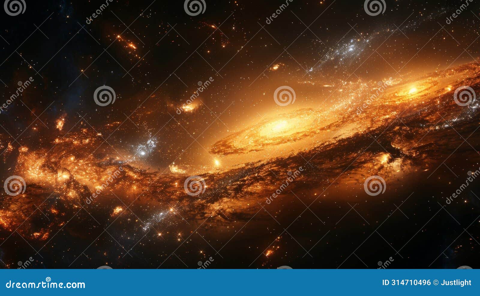 Two Galaxies Colliding and Merging Together Highlighting How Even ...