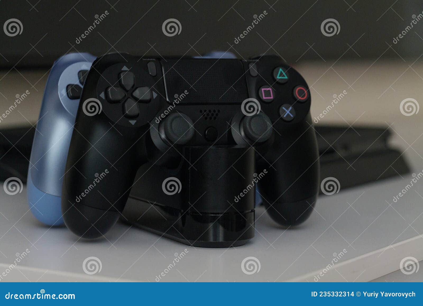 Two Game Controllers in the Charging Station .black Gaming Controller ...