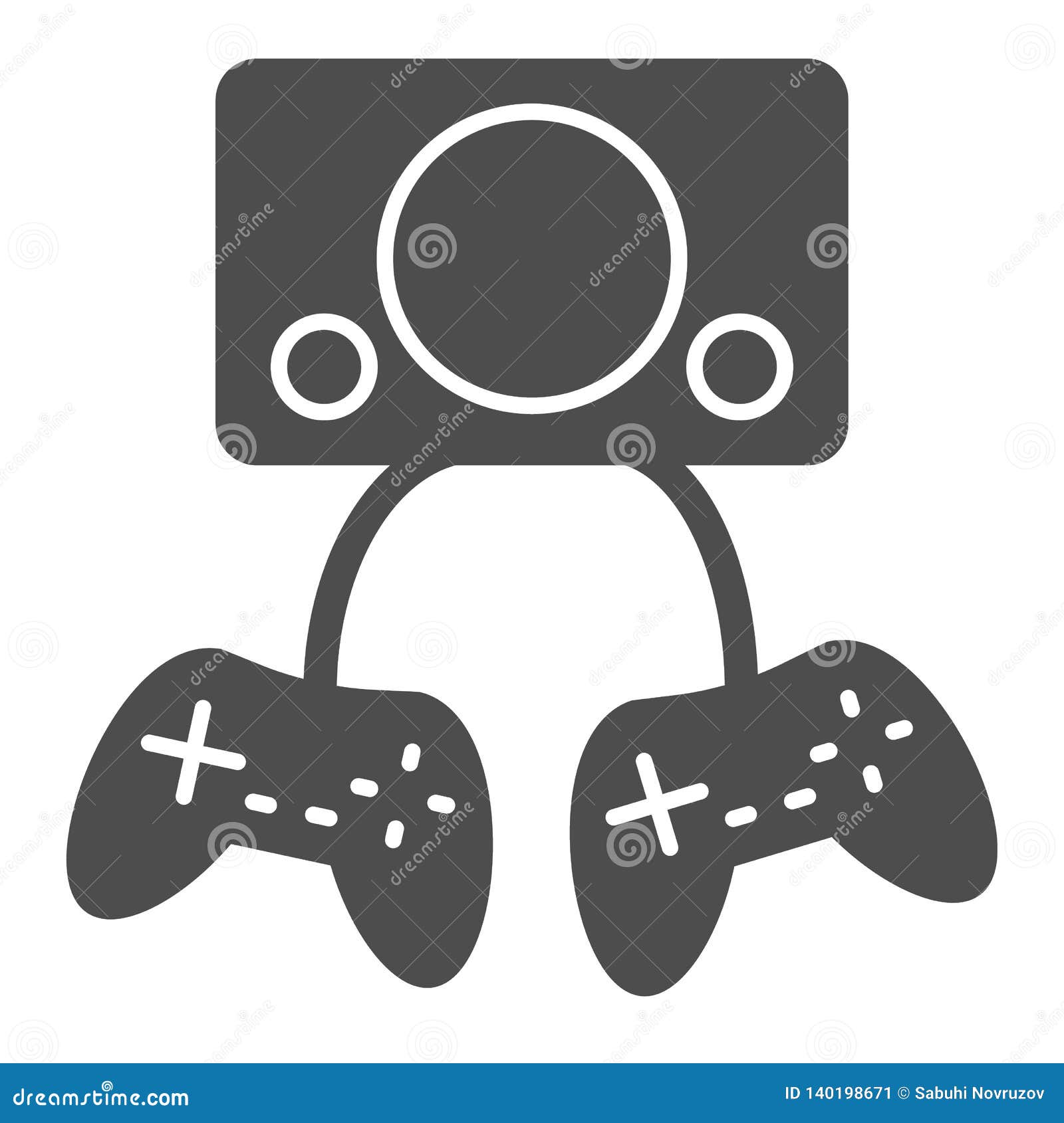 Two Gamepads Solid Icon. Video Gaming Vector Illustration Isolated on ...