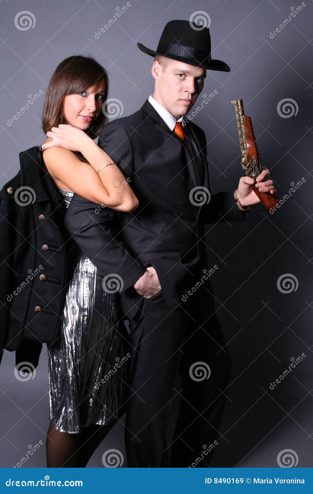 Two gangsters stock image. Image of dress, caucasians - 8490169
