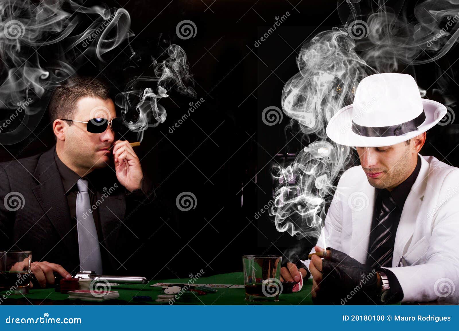 Two Gangsters Playing Some Cards Stock Photo - Image of mafia, gloves ...