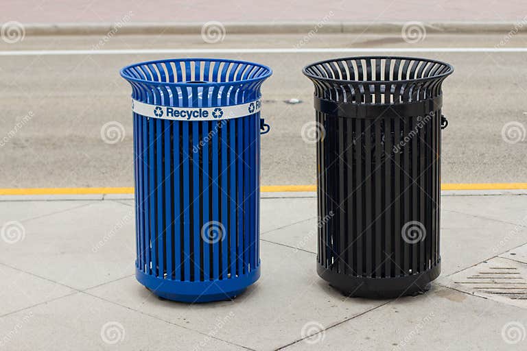 Two garbage cans stock image. Image of recycle, cans - 18503835