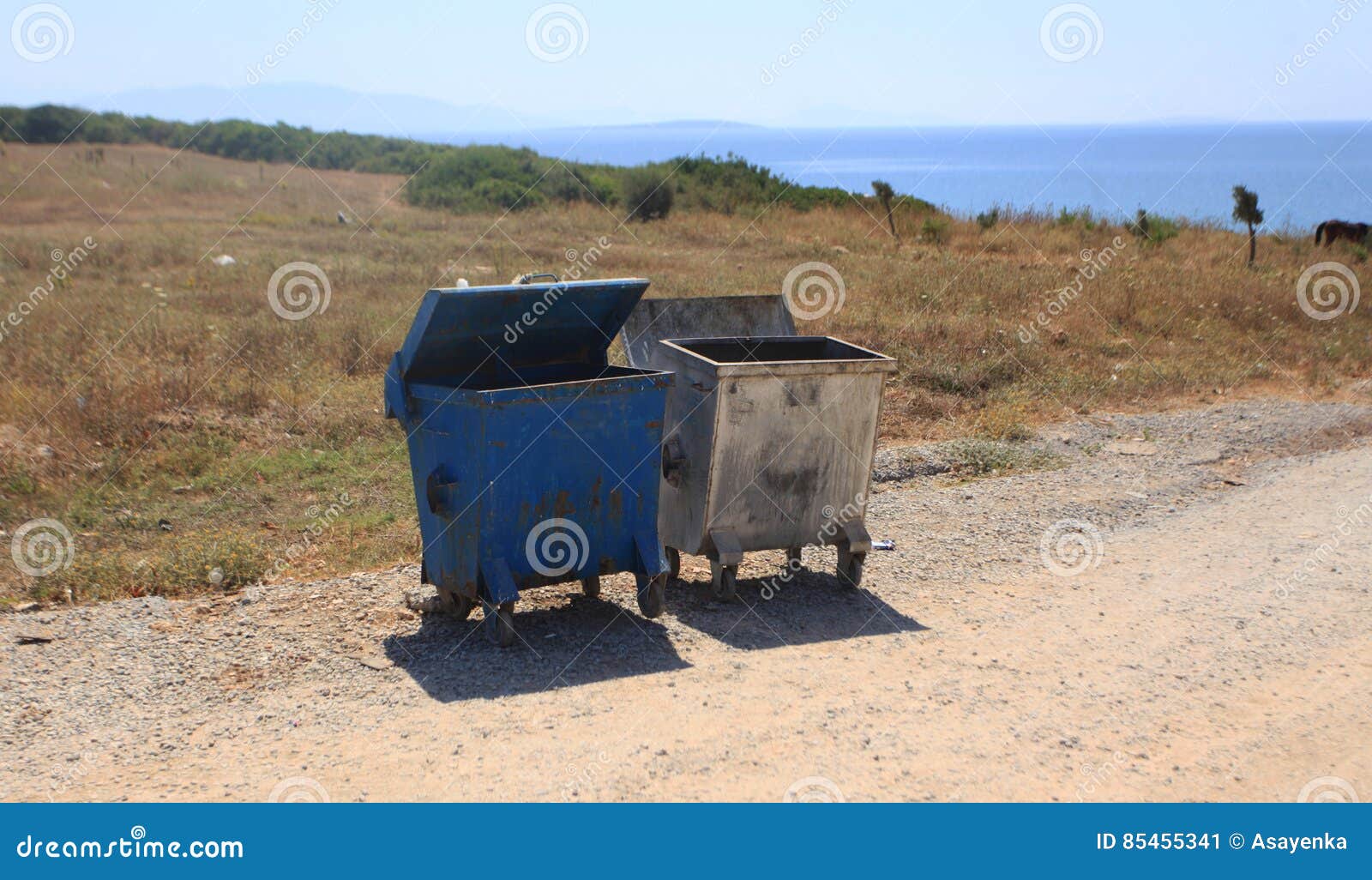 Two Garbage Tank on the Sea Shore Editorial Photo - Image of garbage ...