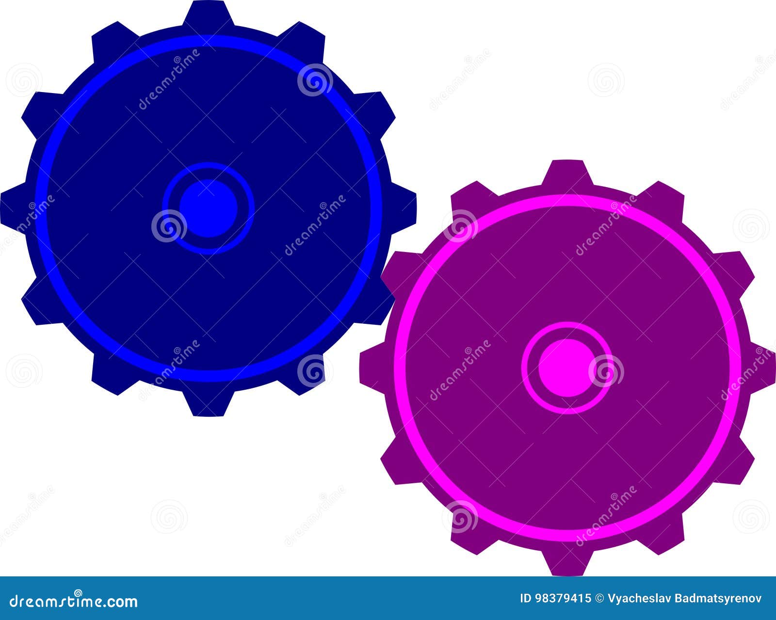 Two gear connection stock vector. Illustration of rotating - 98379415
