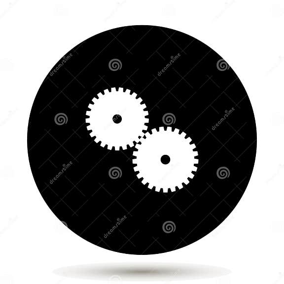 Two Gear Icon, Flat Design Style Stock Vector - Illustration of factory ...