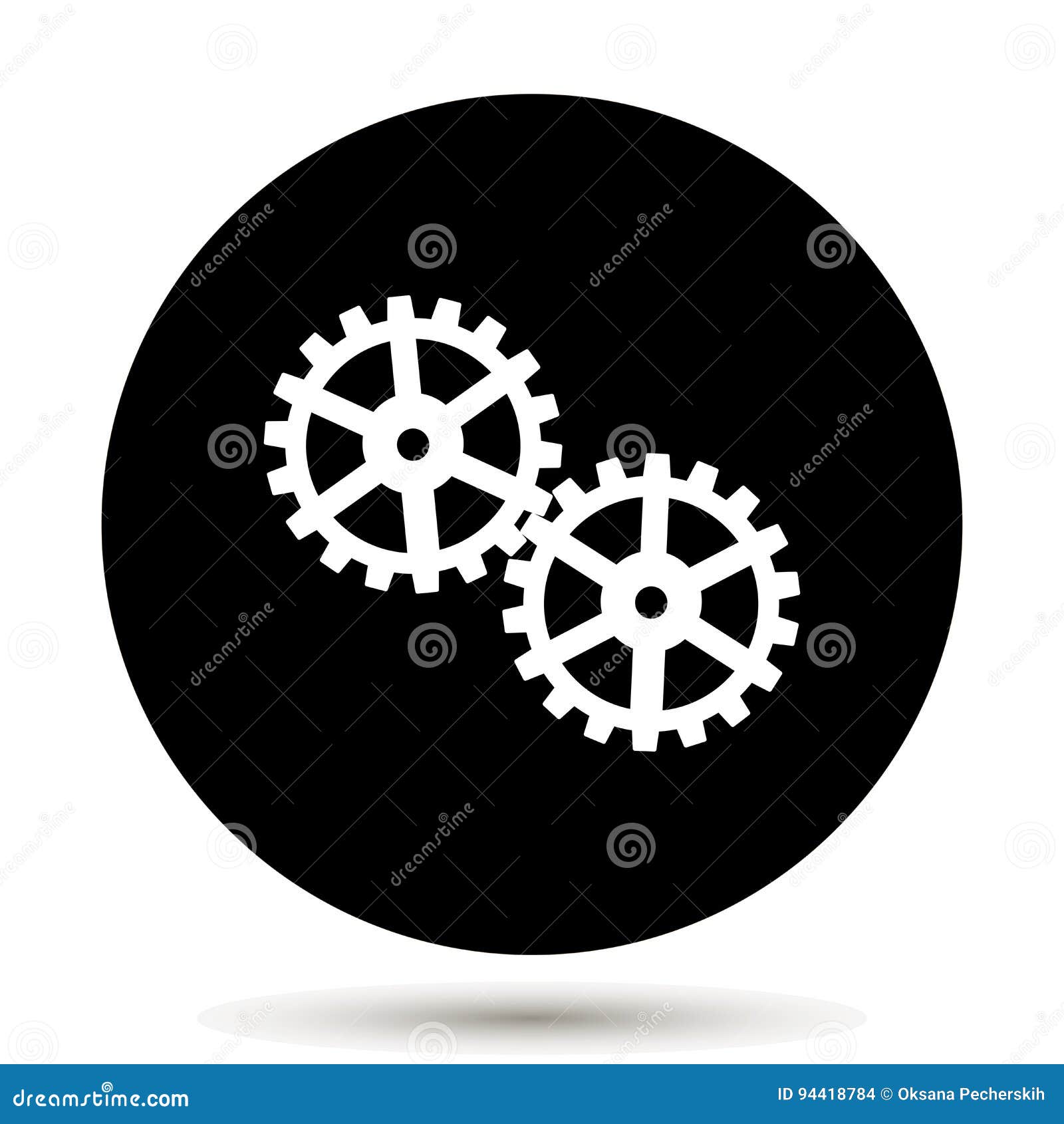 Two Gear Icon, Flat Design Style Stock Vector - Illustration of gear ...