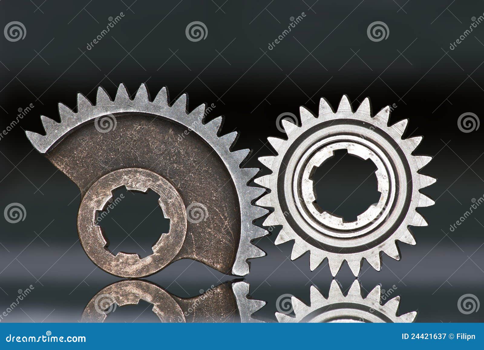 Two gear wheels stock image. Image of machine, design - 24421637