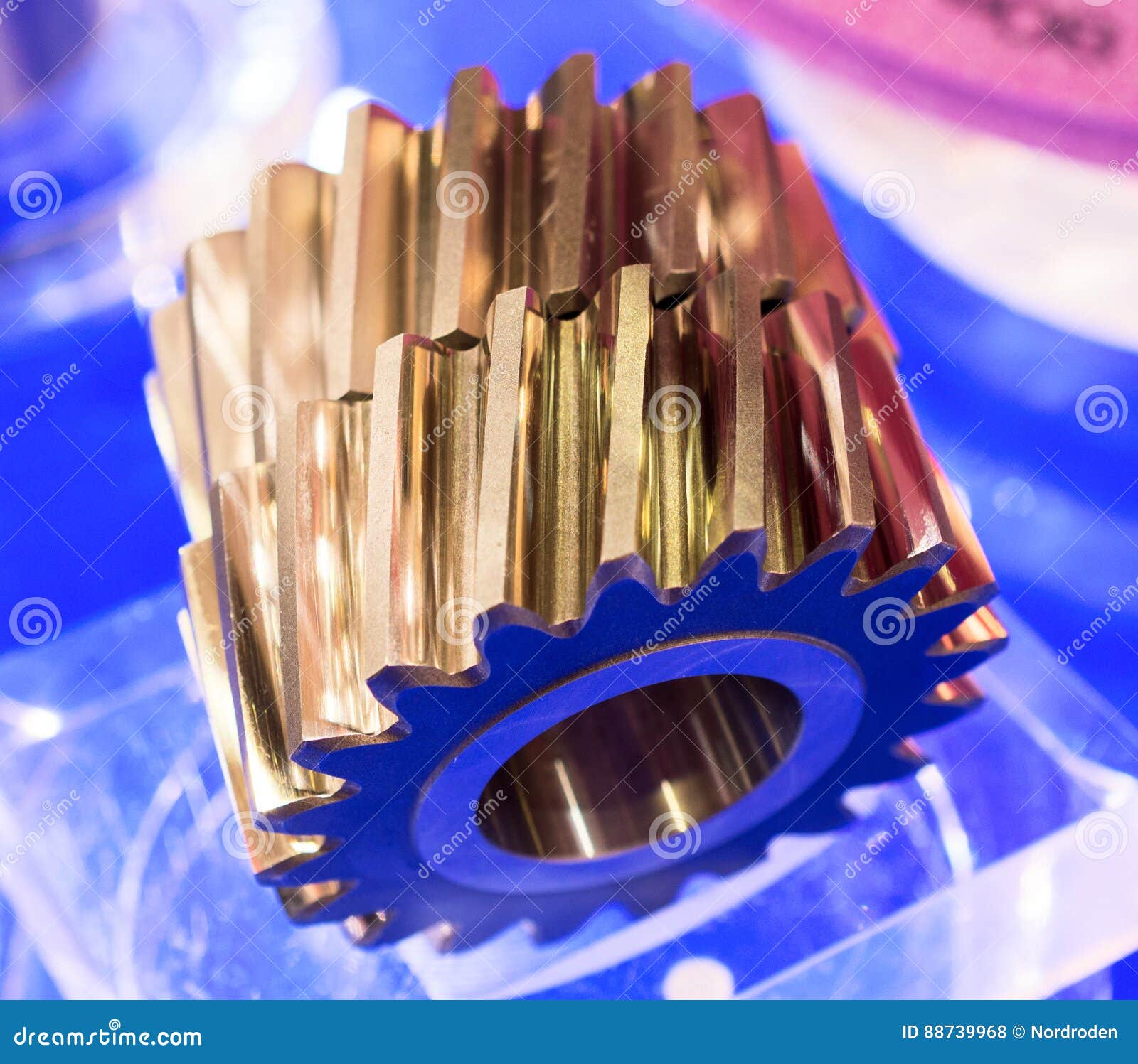Two Gears with Cut Slanting Teeth. Stock Photo - Image of axis ...