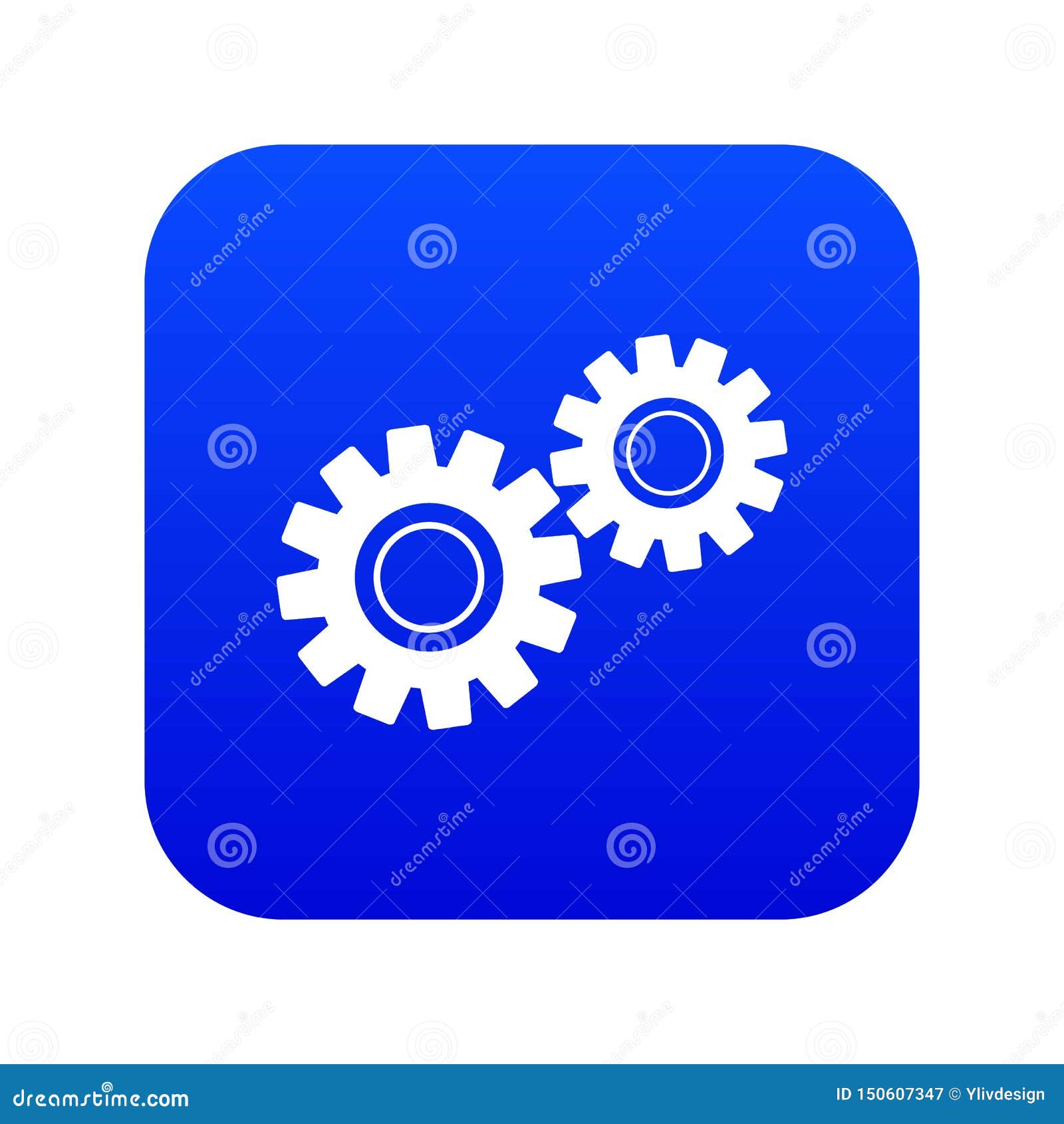 Two Gears Icon Digital Blue Stock Vector - Illustration of isolated ...