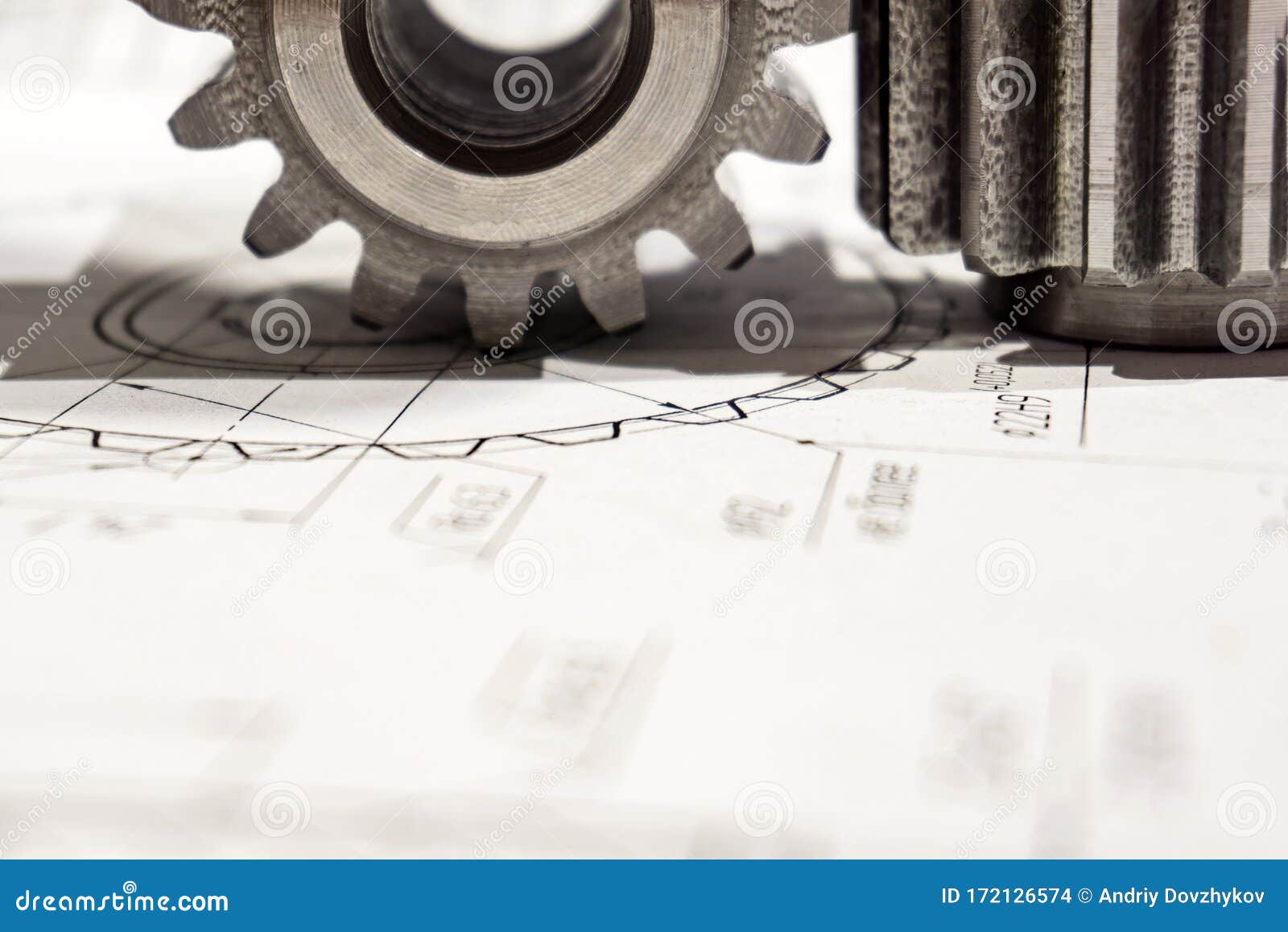 Two Gears after Manufacturing on a CNC Machine are on the Drawing ...
