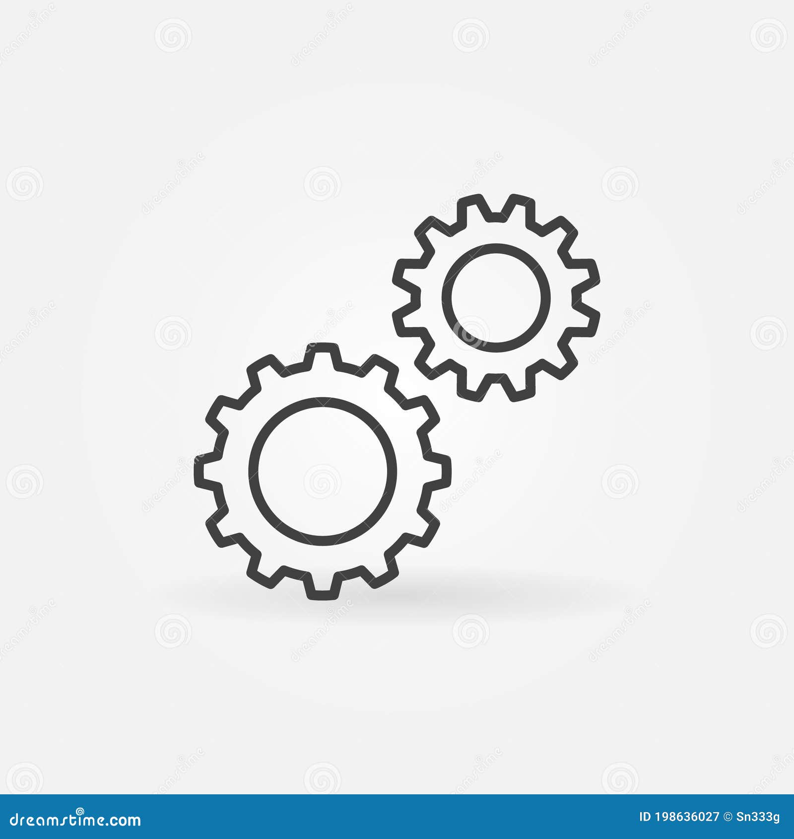 Two Gears Outline Icon. Settings Vector Concept Symbol Stock Vector ...