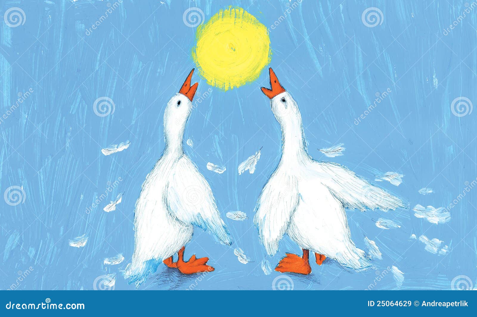 Two geese argue stock illustration. Illustration of flower - 25064629