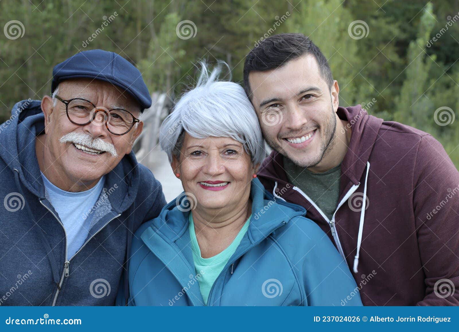 Two-generation Hispanic Family Outdoors Stock Photo - Image of adults ...