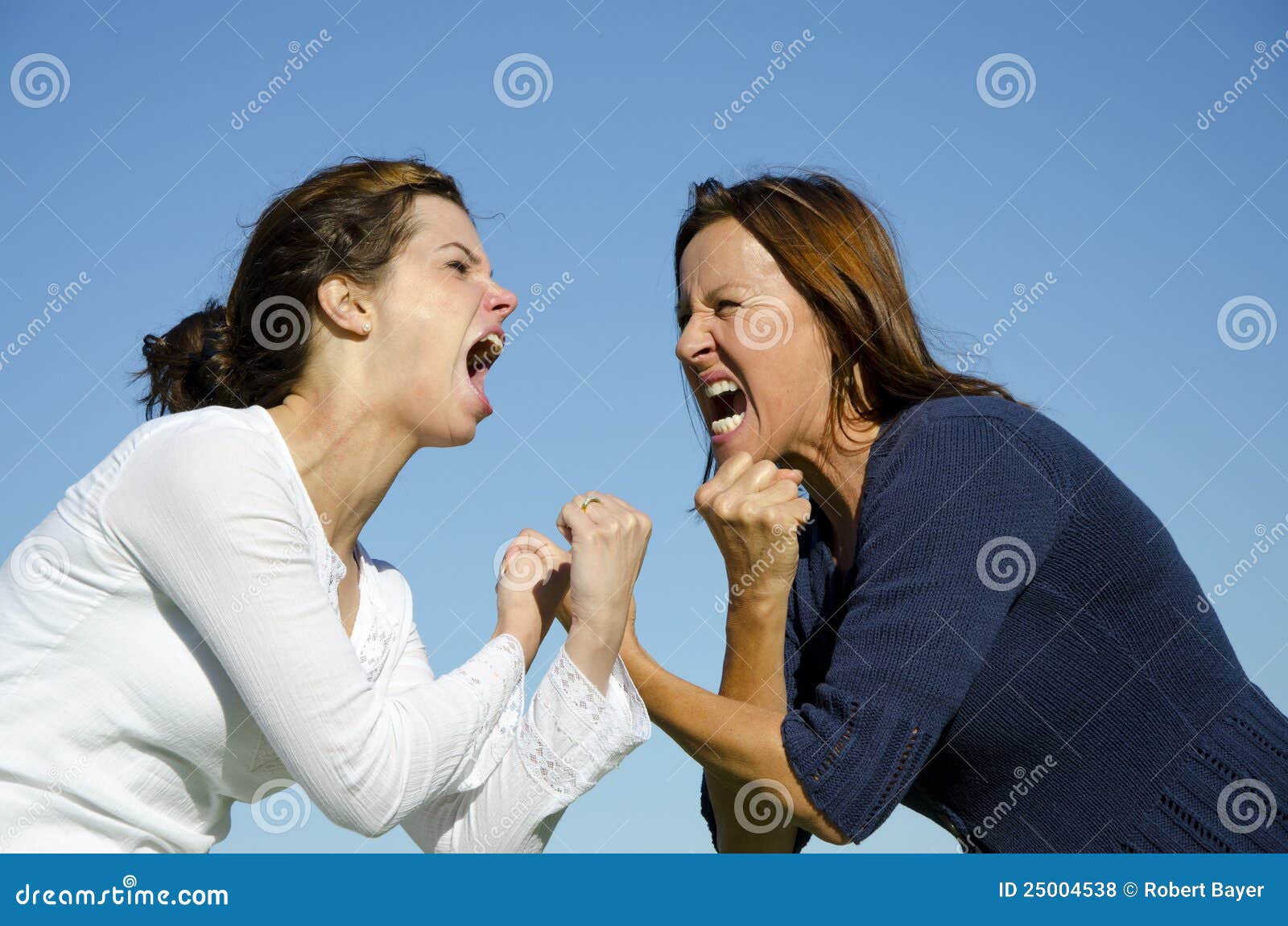 Two Generations Mother and Daughter Fighting Stock Photo - Image of ...